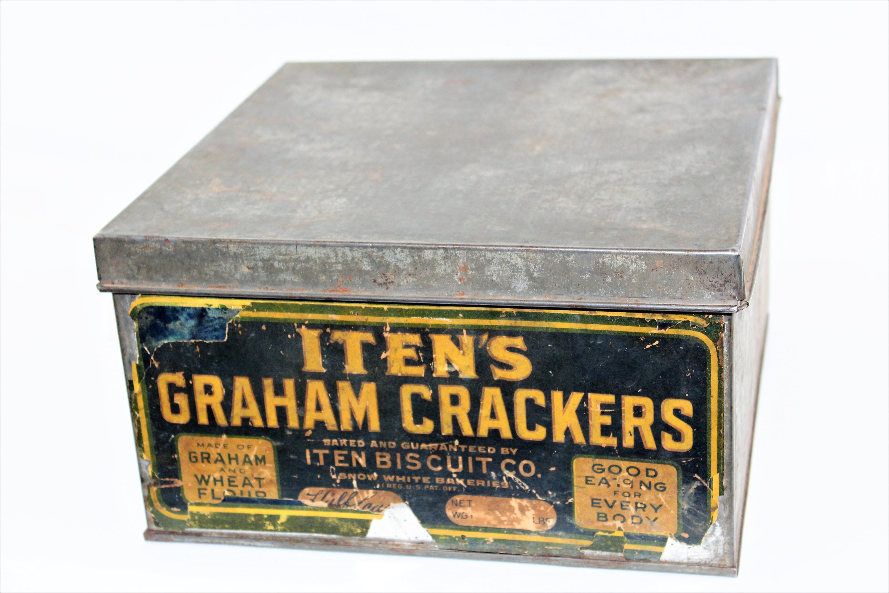 Antique Iten’s Biscuit Company Graham Crackers Tin