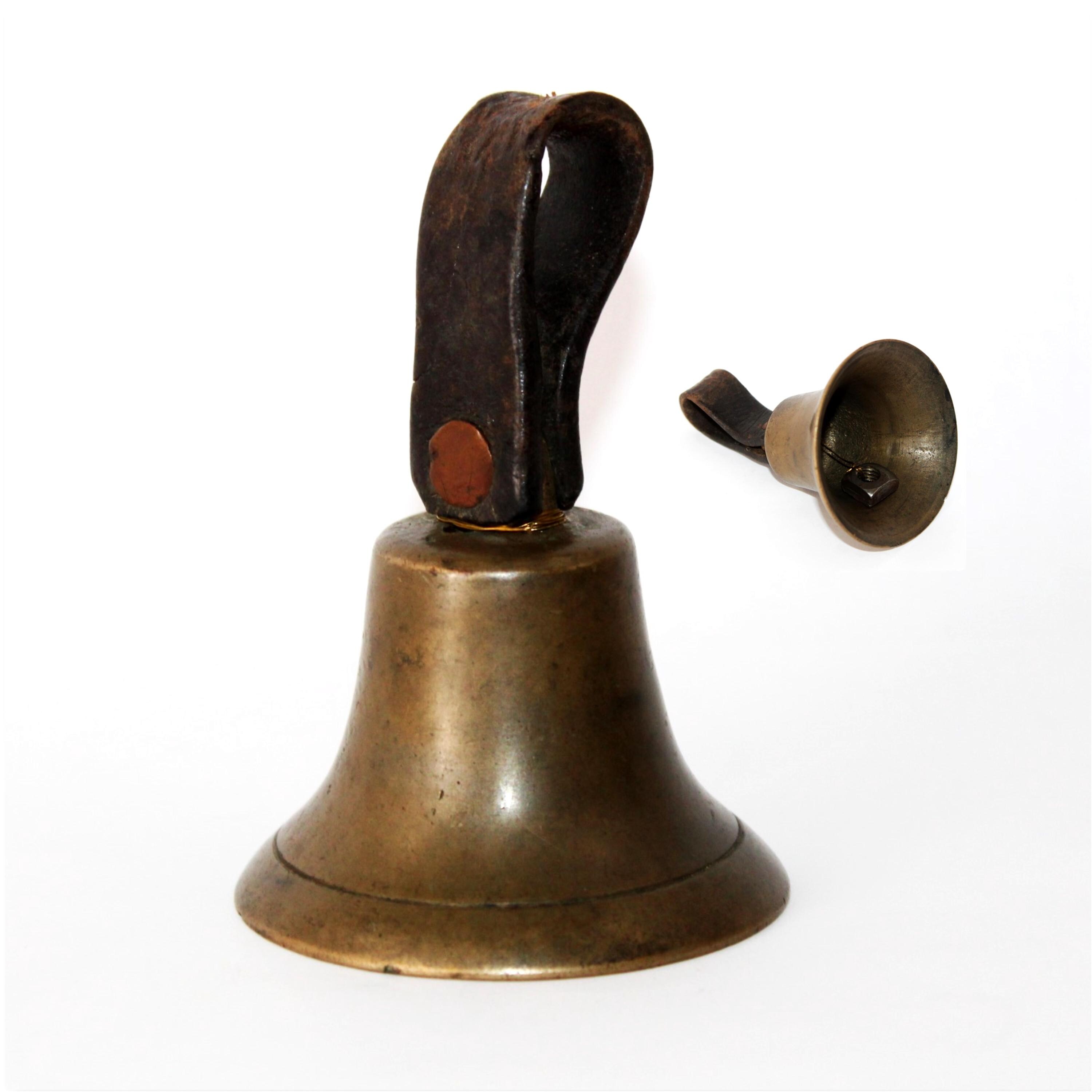 Vintage Brass Farm Animal Bell: Rustic Farmhouse Decor for Goats or Sheep