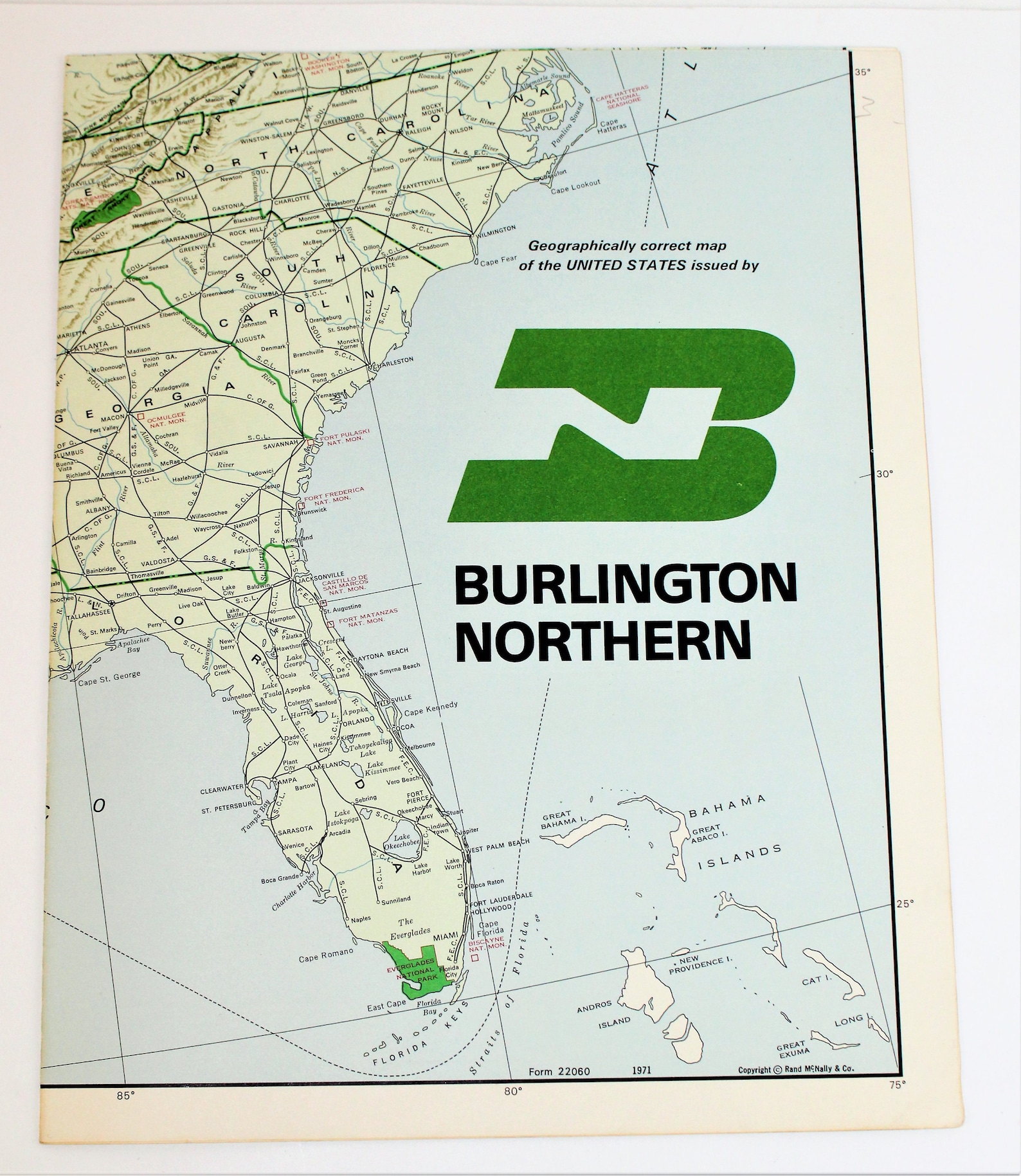 1971 Burlington Northern Railroad Route Map Railroadiana - Etsy