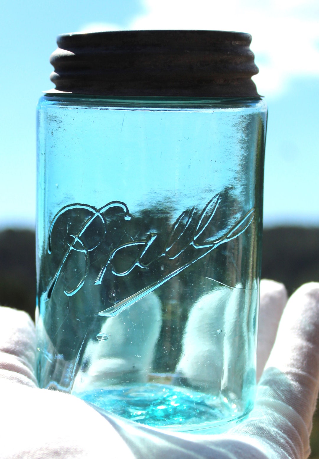 Antique Triple L Logo Ball Fruit Jar With Zinc Lid, Blue Pint Size - Etsy