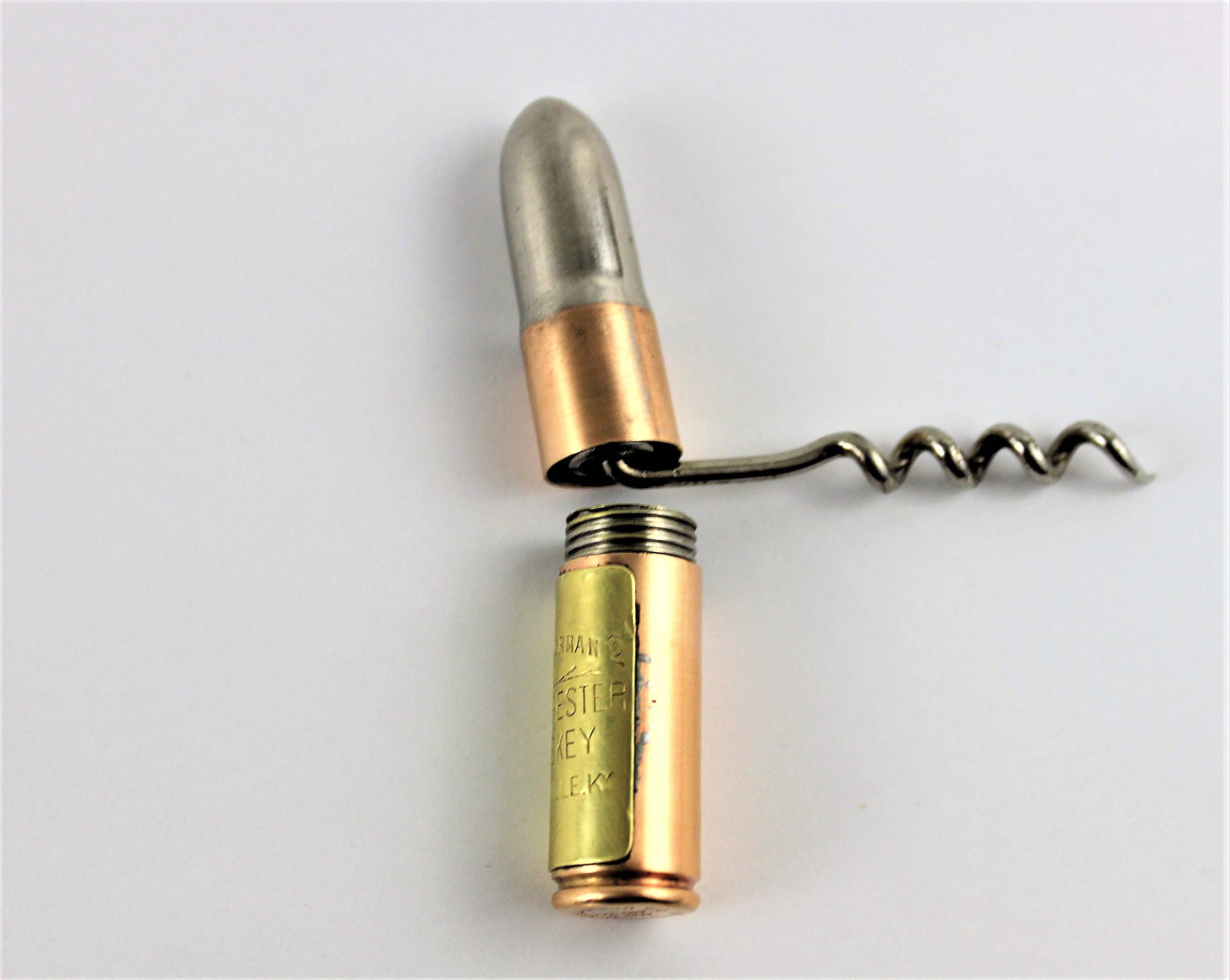 Antique 1900 Brass Bullet with Hidden Corkscrew Advertising Brown ...