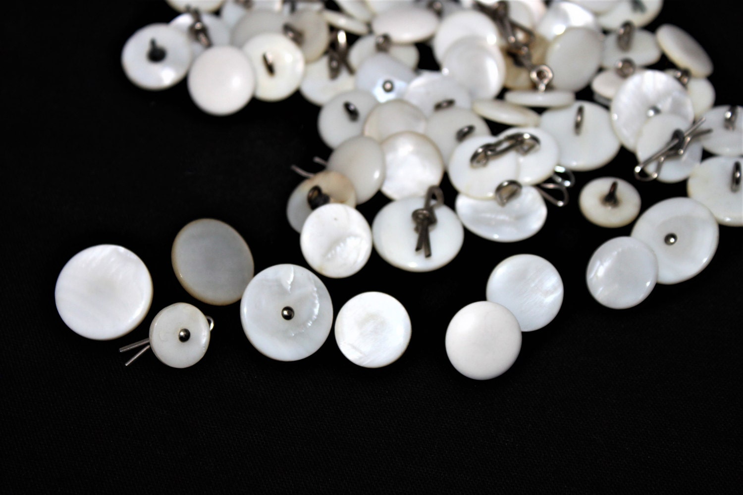Charming Antique and Vintage White Mother of Pearl Shoe Buttons, 75 ...