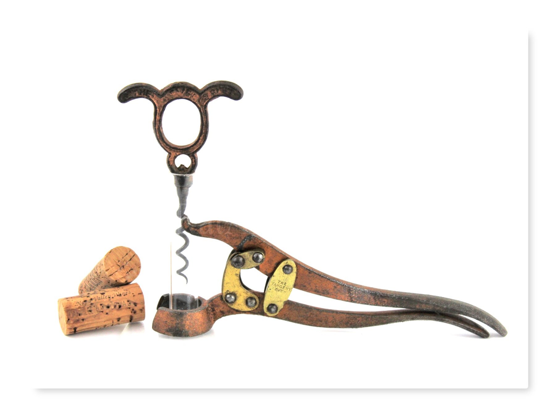 Antique Corkscrew, 1873 Edwin Wolverson, Single Lever Corkscrew