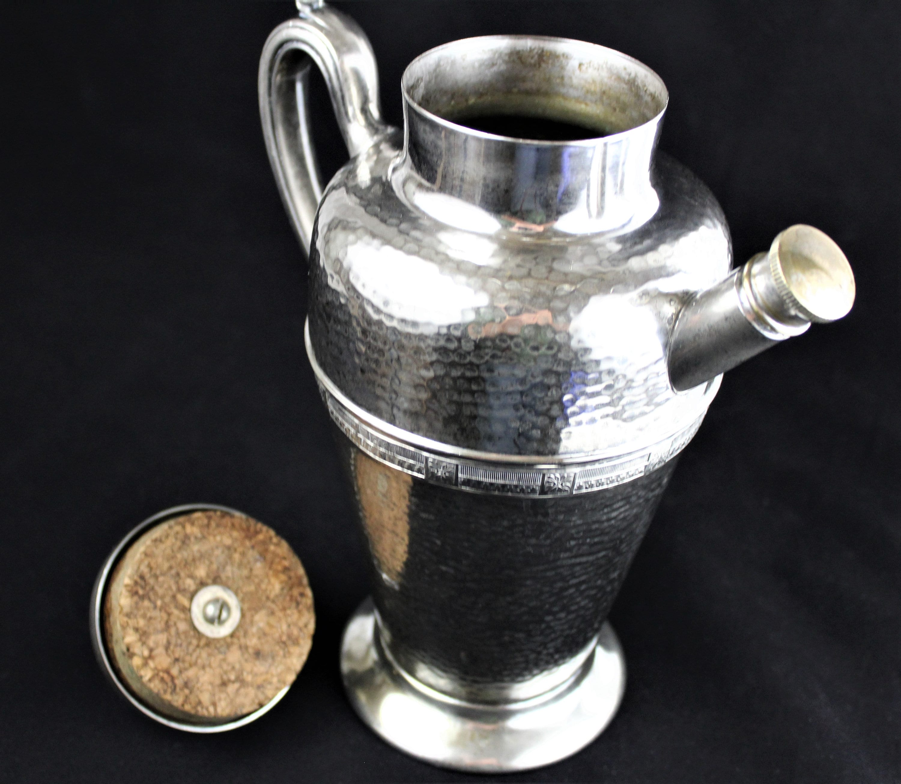 Antique Silver Martini Shaker, Continental Silver Co, Art Deco Barware