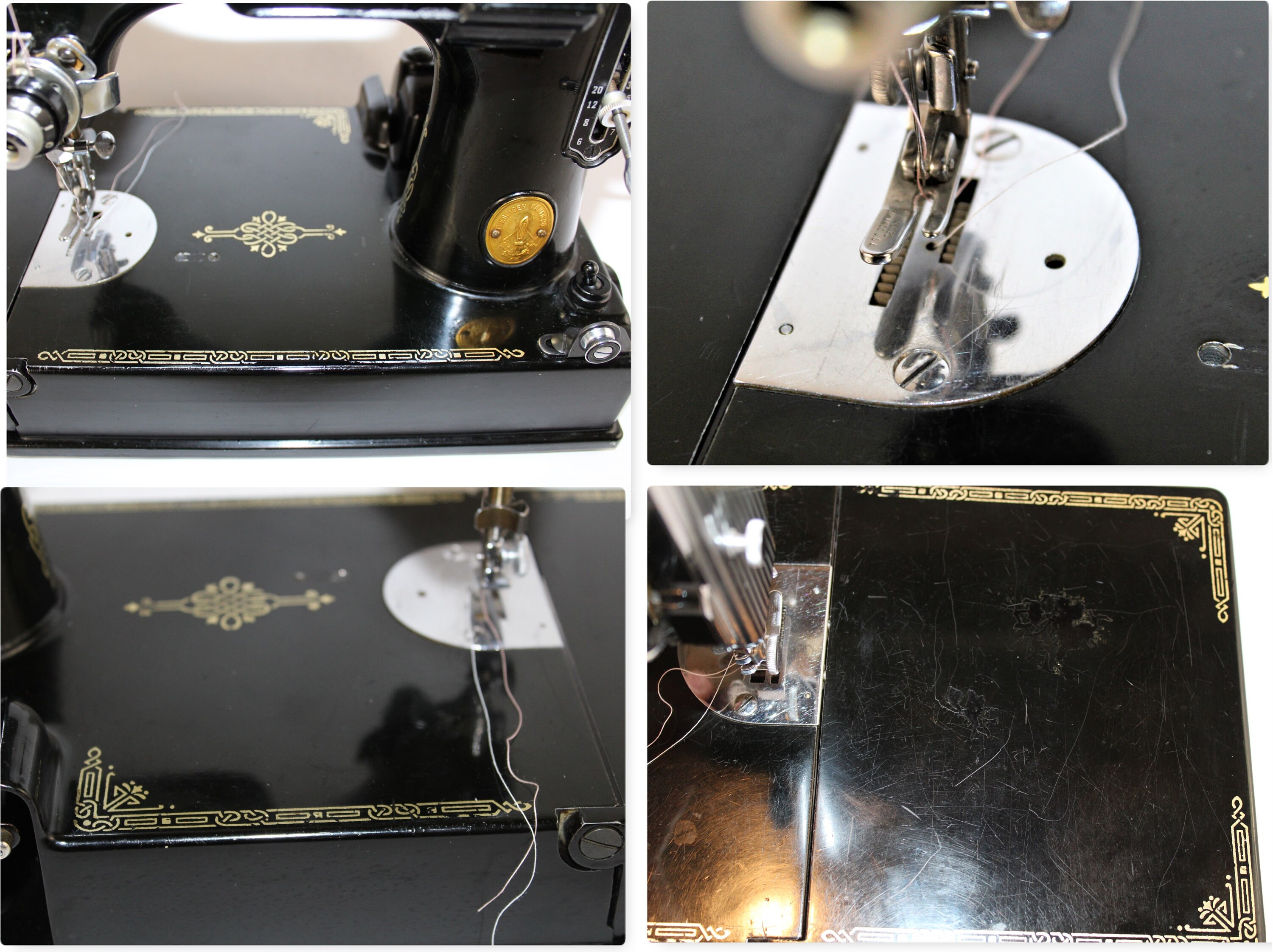 Singer Featherweight Sewing Machine, Singer 221, Cleaned and Serviced