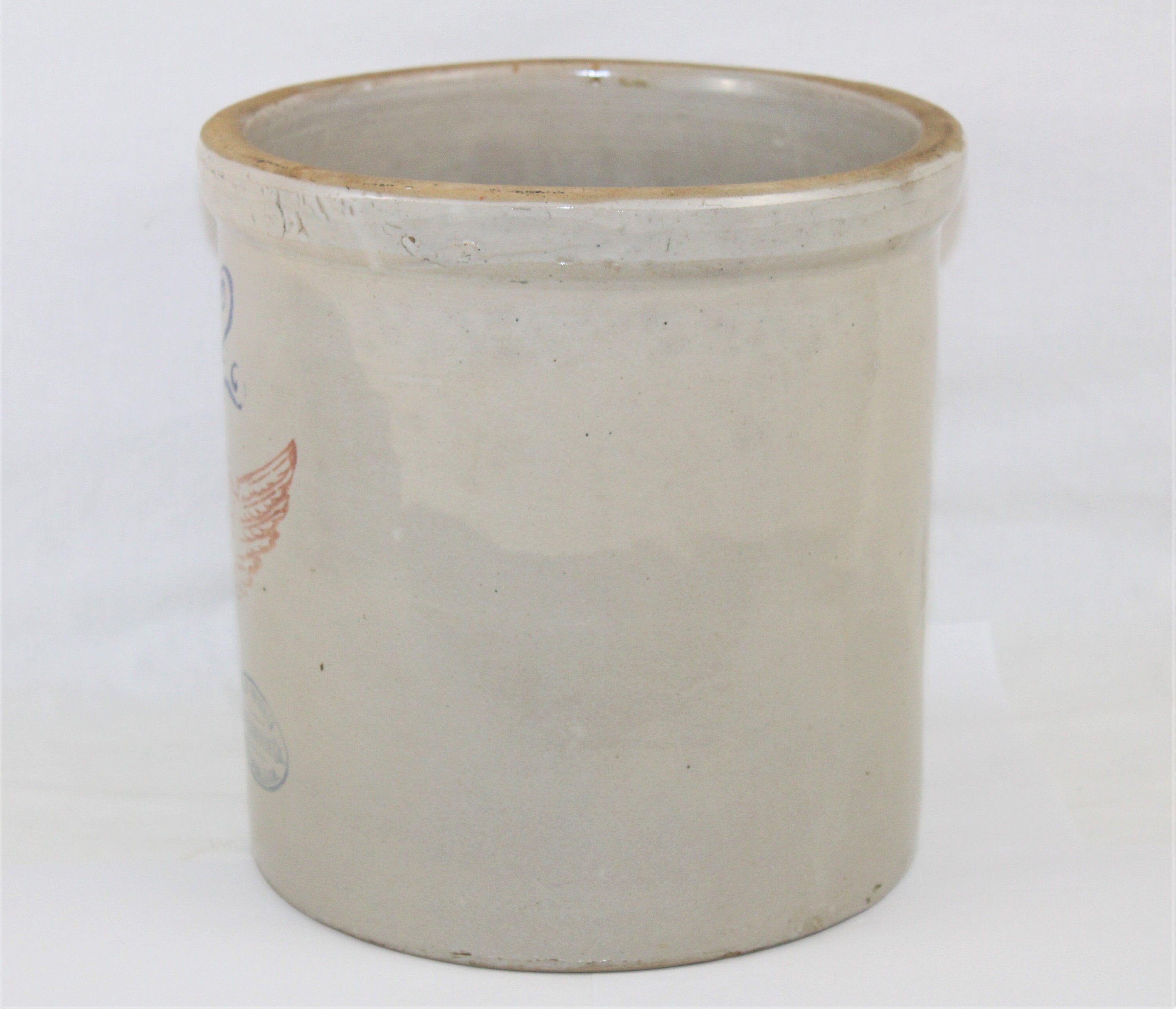 Antique Red Wing Union Stoneware Co. Two Gallon Crock, 4” Red Wing ...
