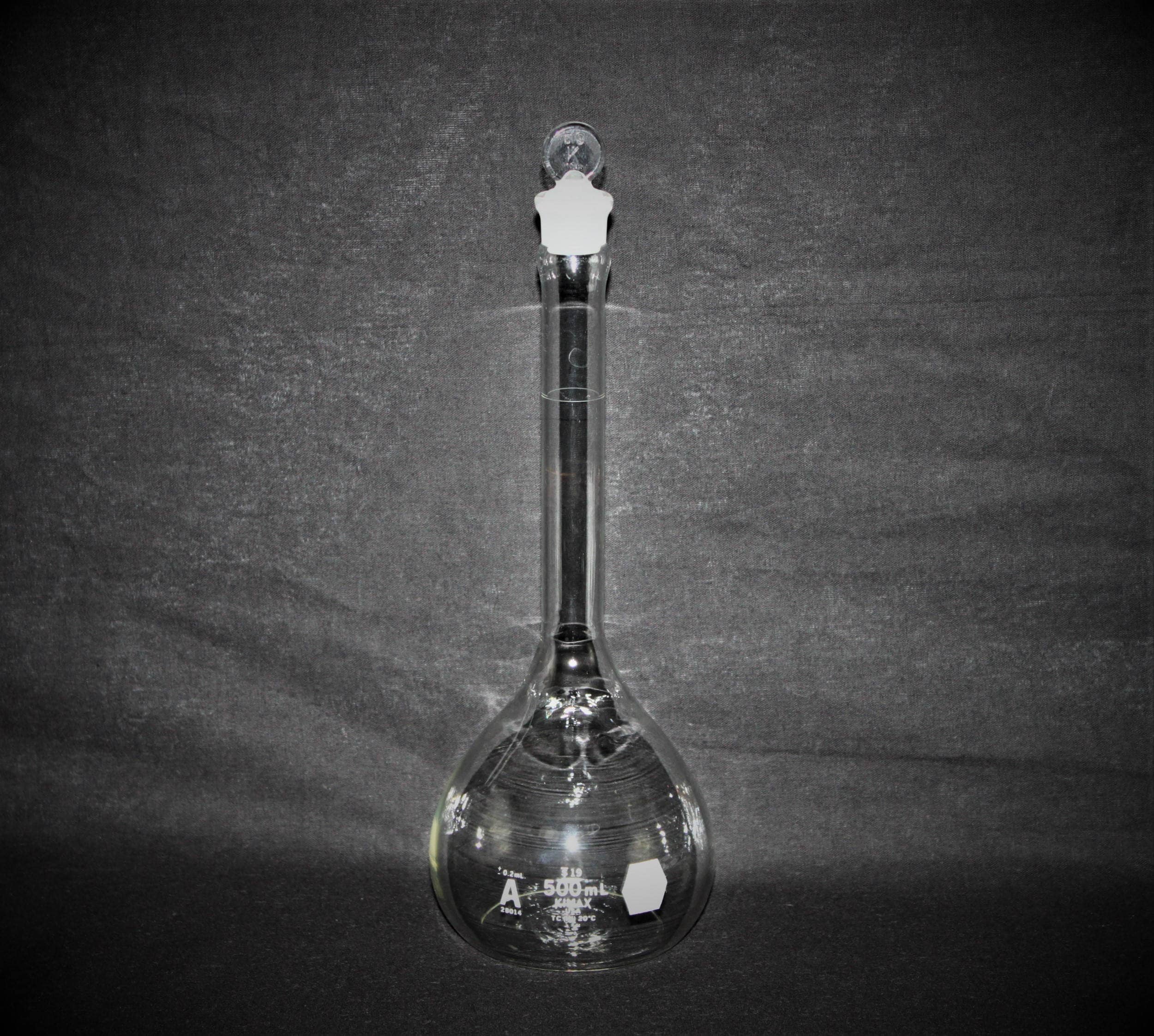 Vintage 500ml Kimax Class A Volumetric Flask with Ground Glass Penny ...