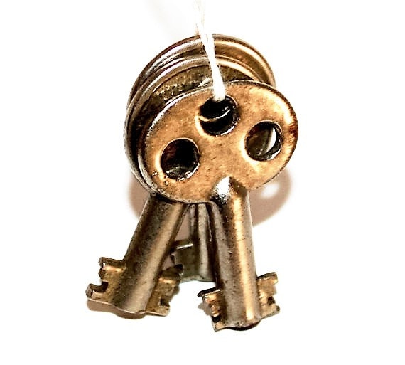 Vintage Set of Three Skeleton keys, Double Sided Skeleton Key