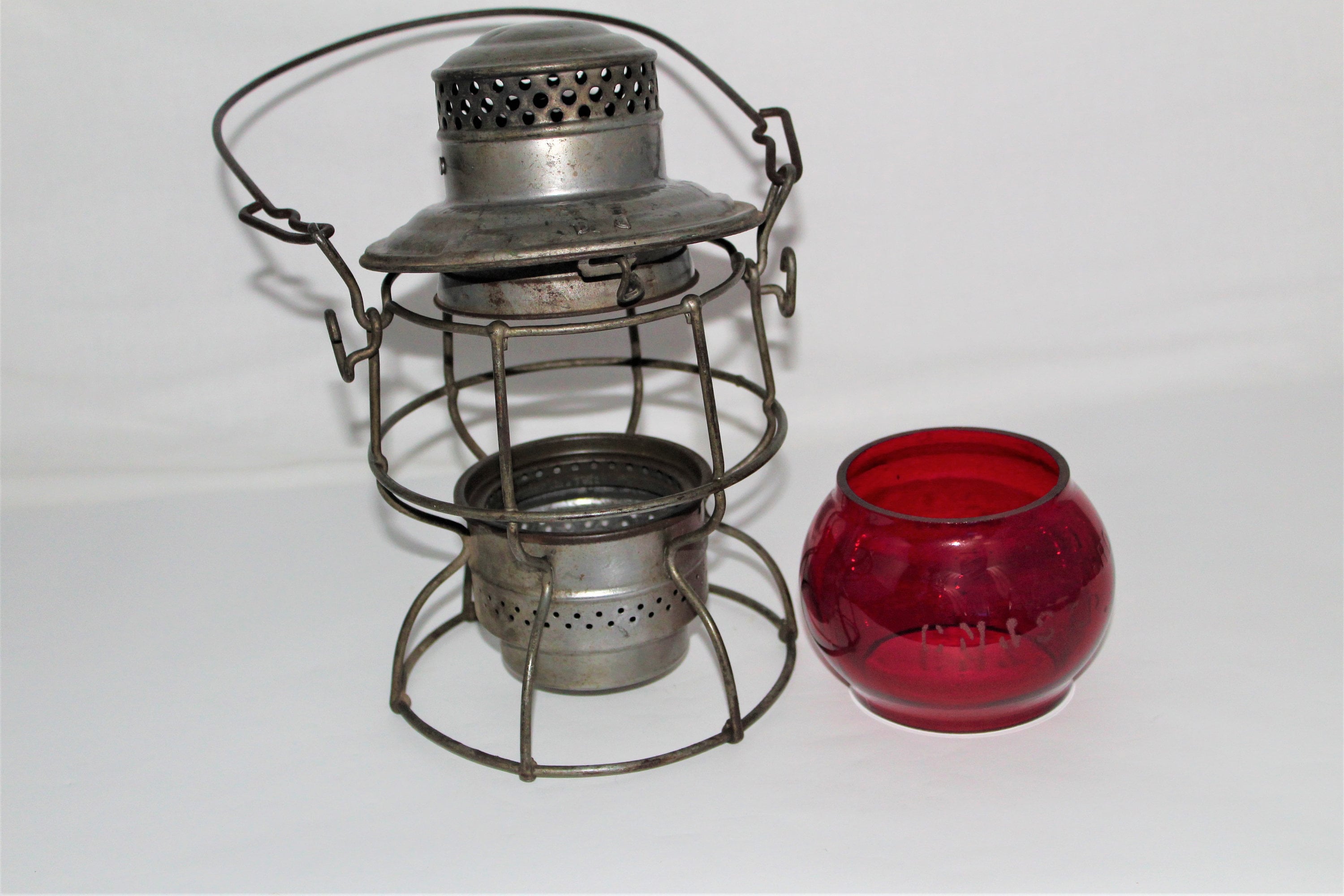 1920s Adams Westlake Red Globe Railroad Lantern. Made for C. M. St. P ...