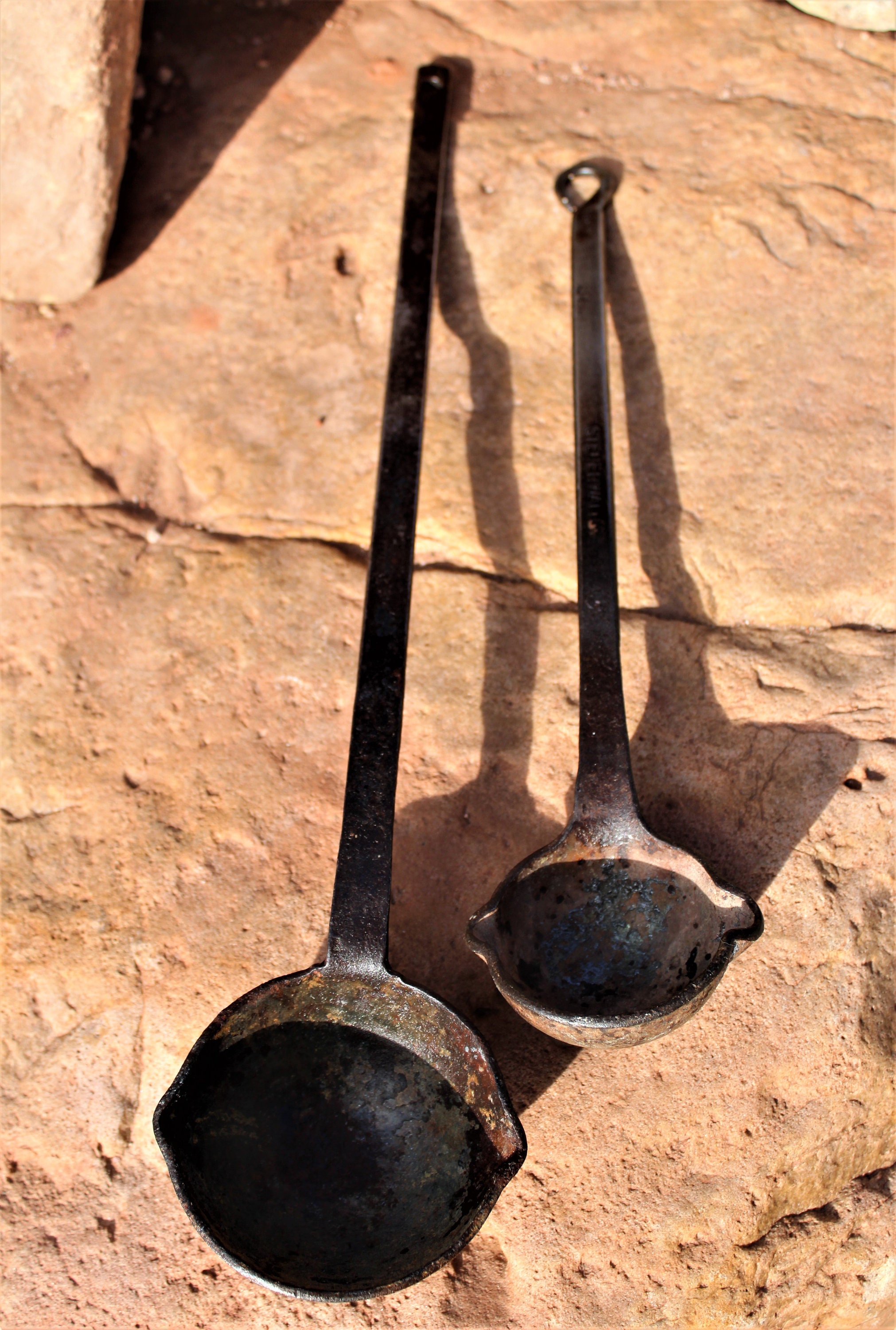Pair of Antique Smelting Ladles, Blacksmithing Tools