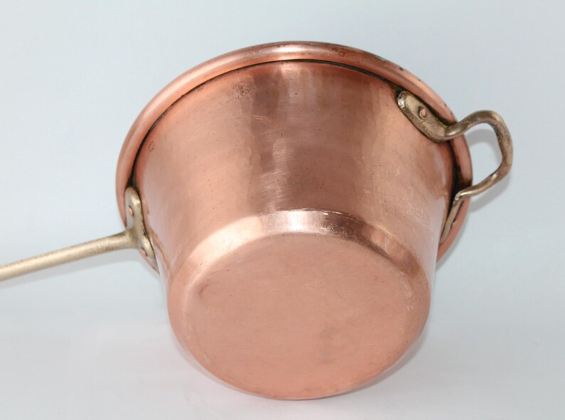 Antique Italian Hammered Copper Cooking Pot With Brass Handles for ...