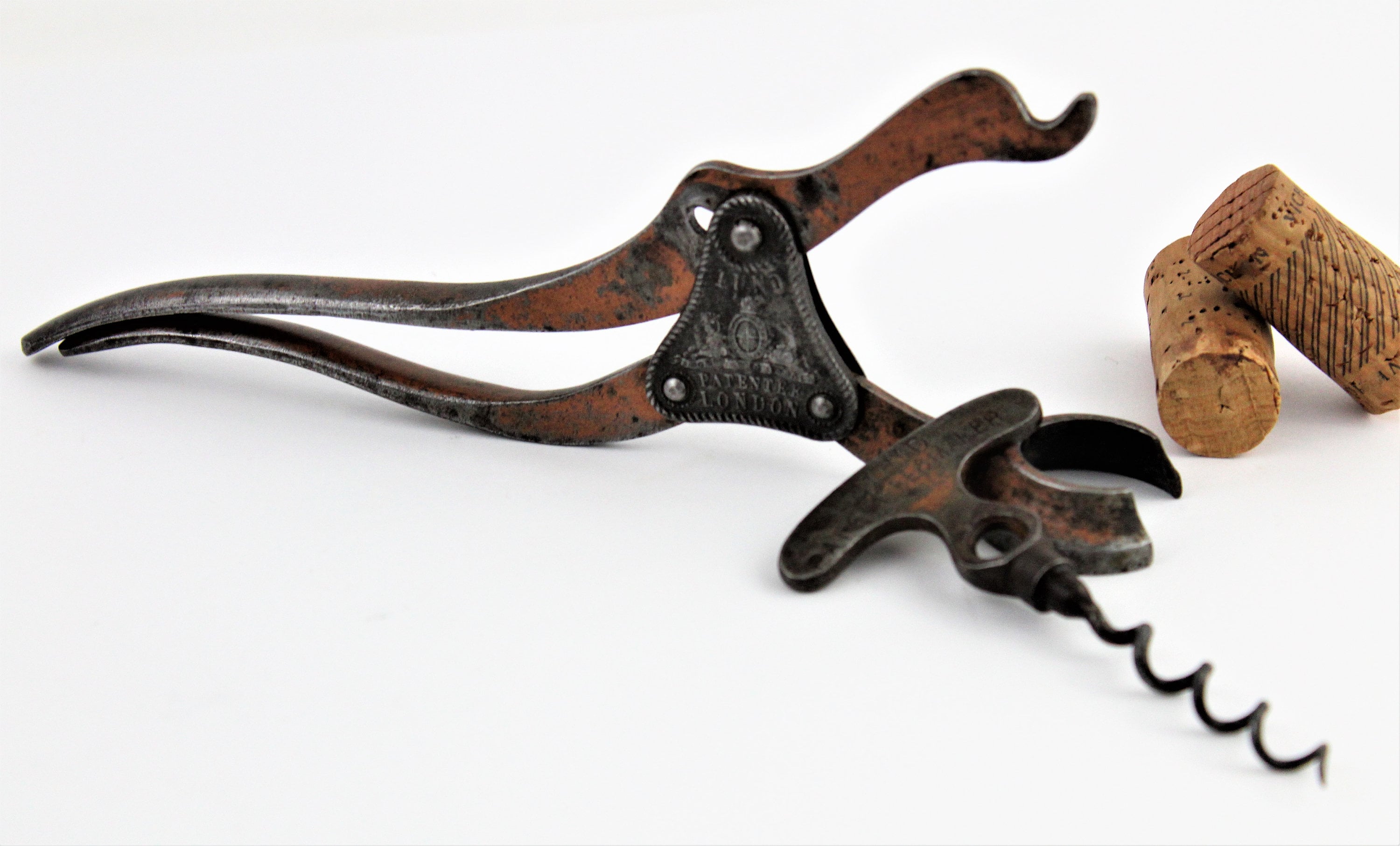 Antique Corkscrew, 1855 LONDON LEVER Corkscrew, LUND Single Lever ...