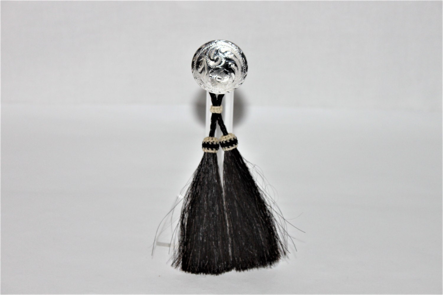 Vintage Silver Horse Hair Tassel Button Cover, Women’s Western Wear ...