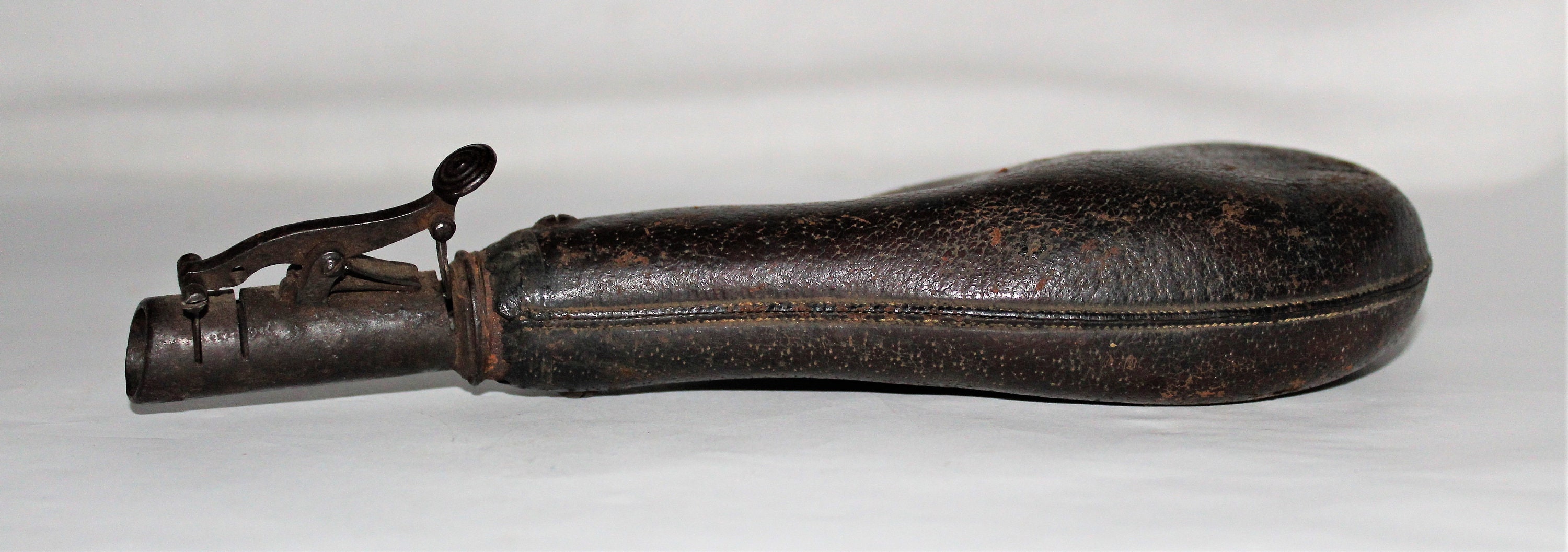 Civil War Era Black Powder Leather Flask