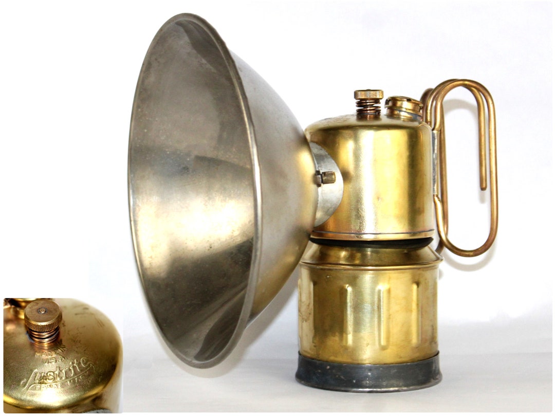 Vintage 1930s Justrite Carbide Lantern: Large Industrial Mining ...