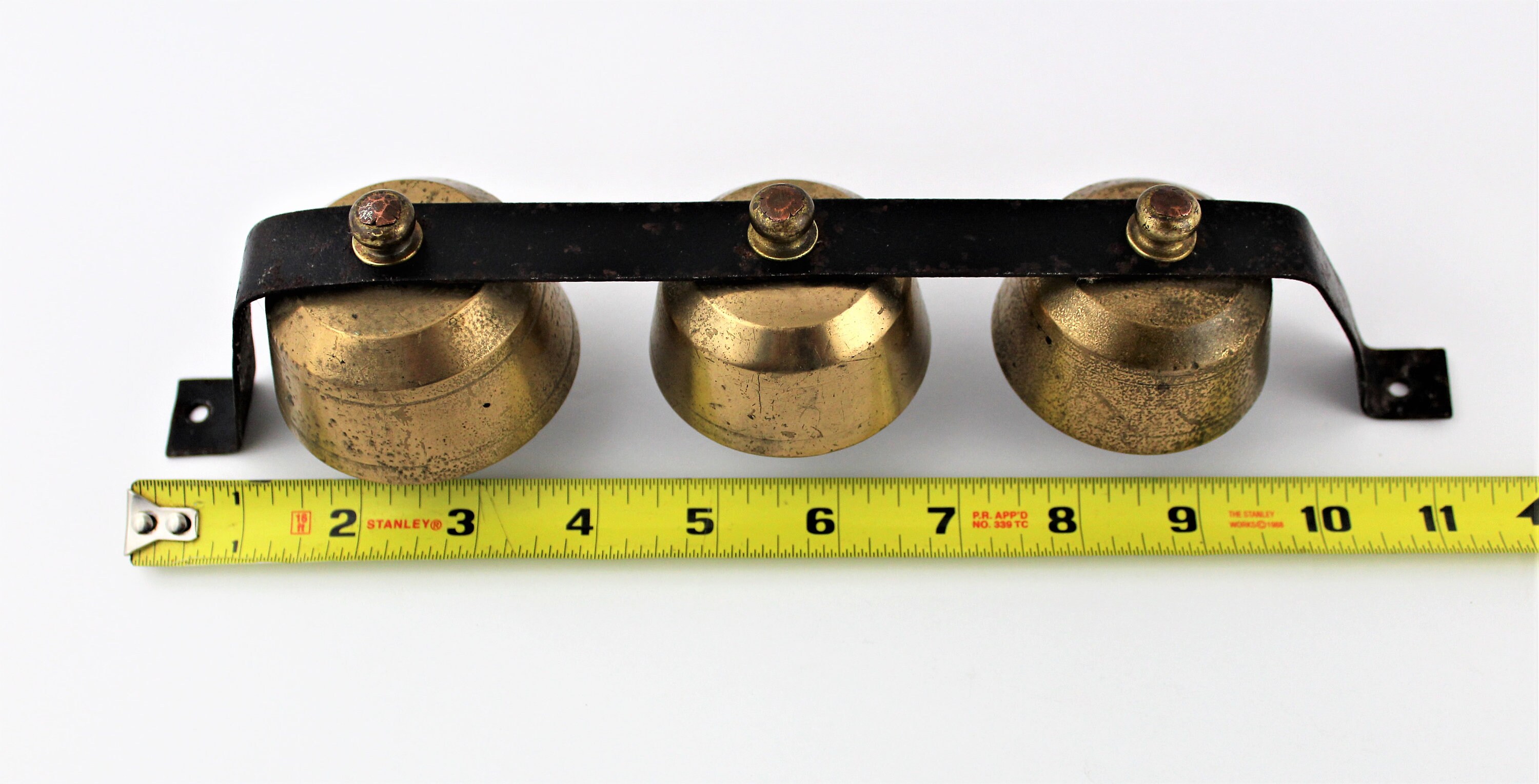 Antique Brass Horse Bells, Graduated Shaft Chimes