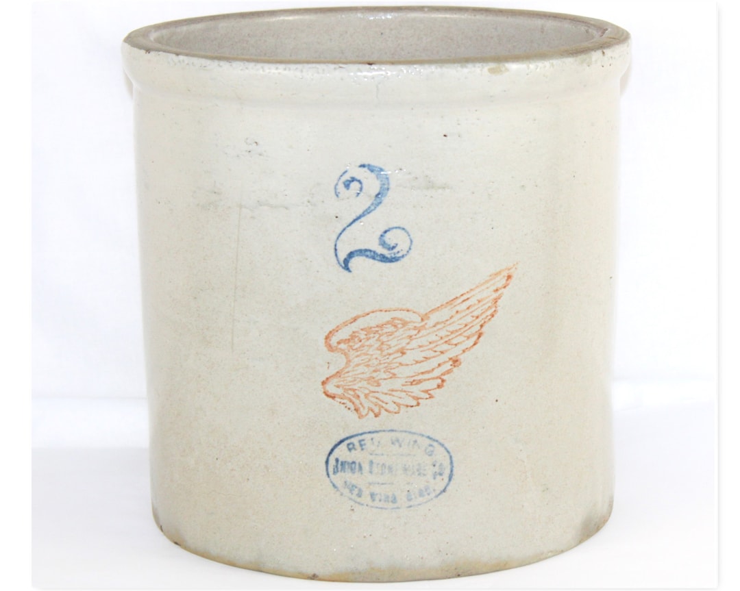 Antique Red Wing Stoneware Crock: 2-gallon, 4-inch Logo, 1920s - Etsy