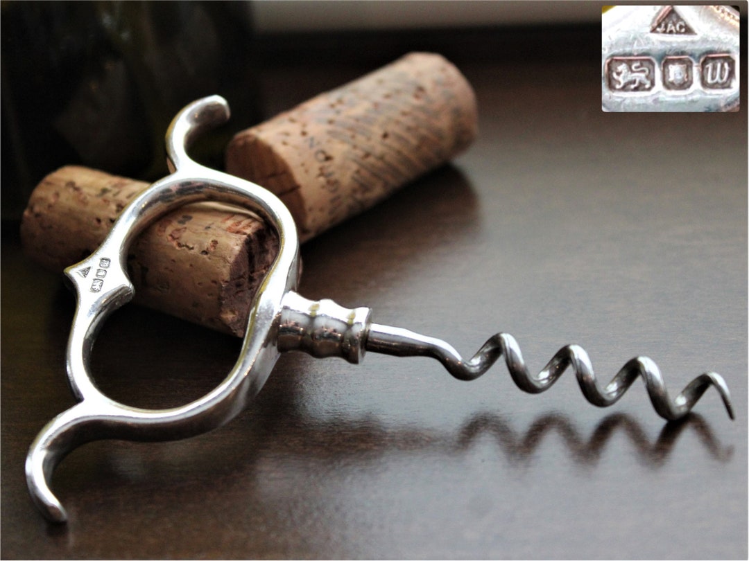 Sterling Silver Corkscrew, Wine Bottle Opener - Etsy