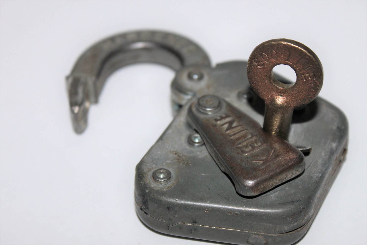 Vintage Keline Padlock made for the Soo Line Railroad with matching key