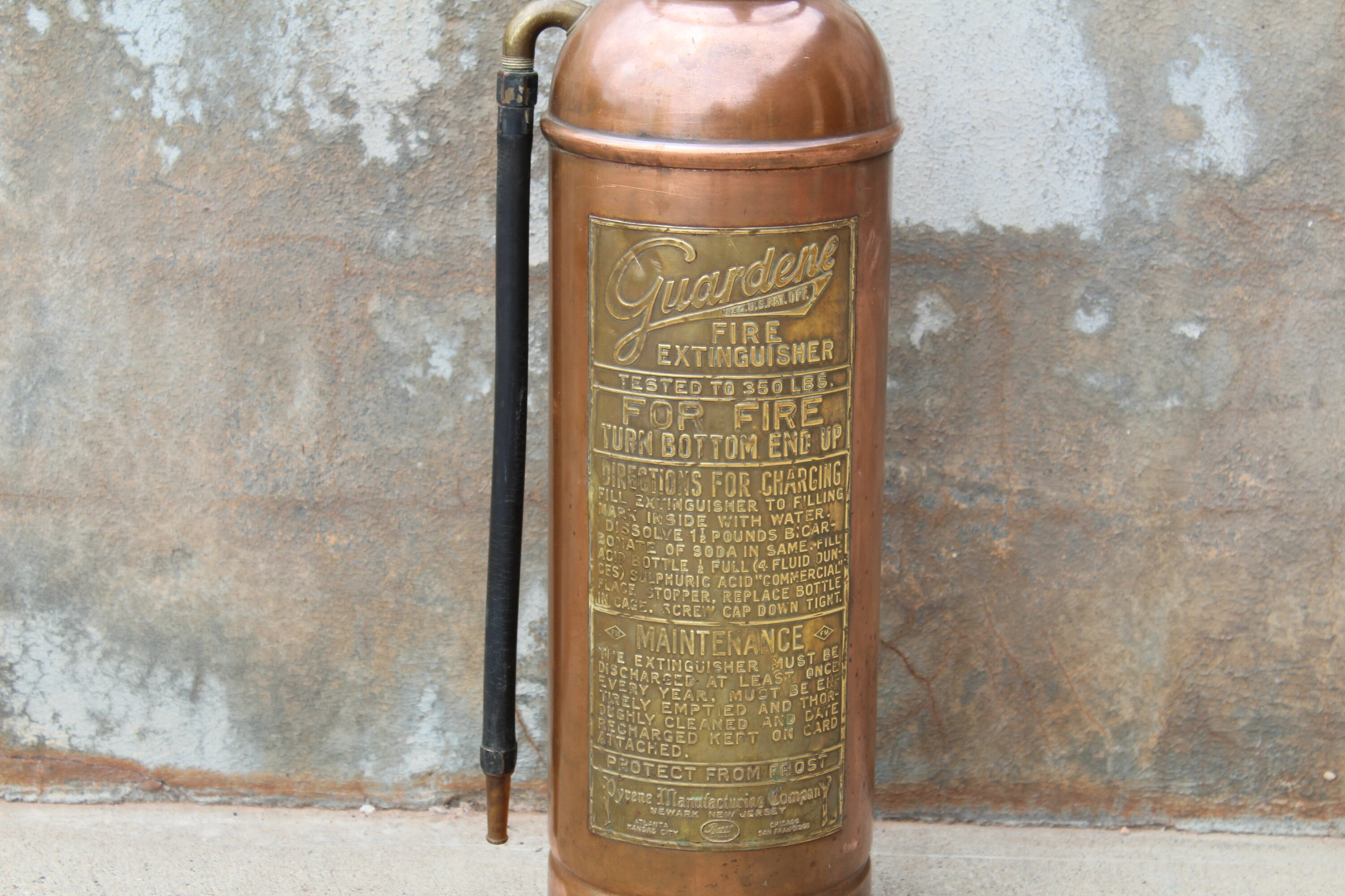 Fire Memorabilia / Guargene Fire Extinguisher / Fire Fighter / Antique ...