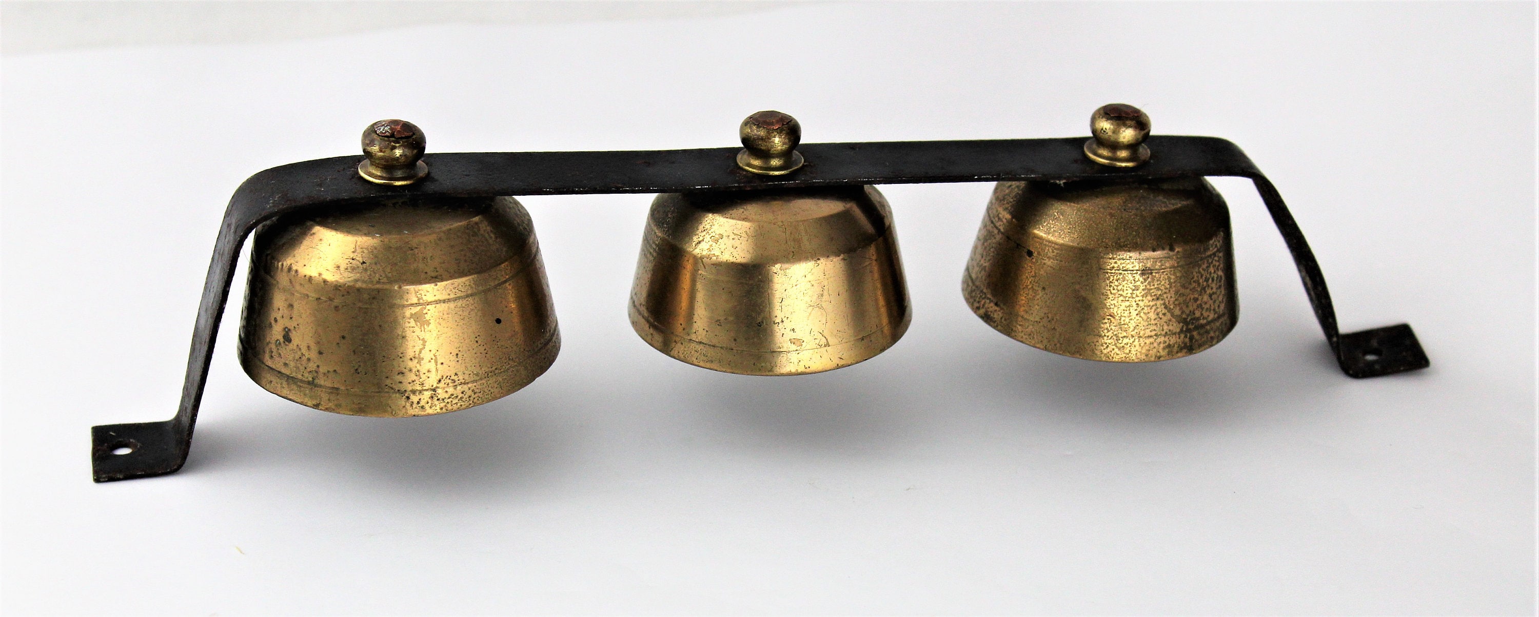 Antique Brass Horse Bells, Graduated Shaft Chimes