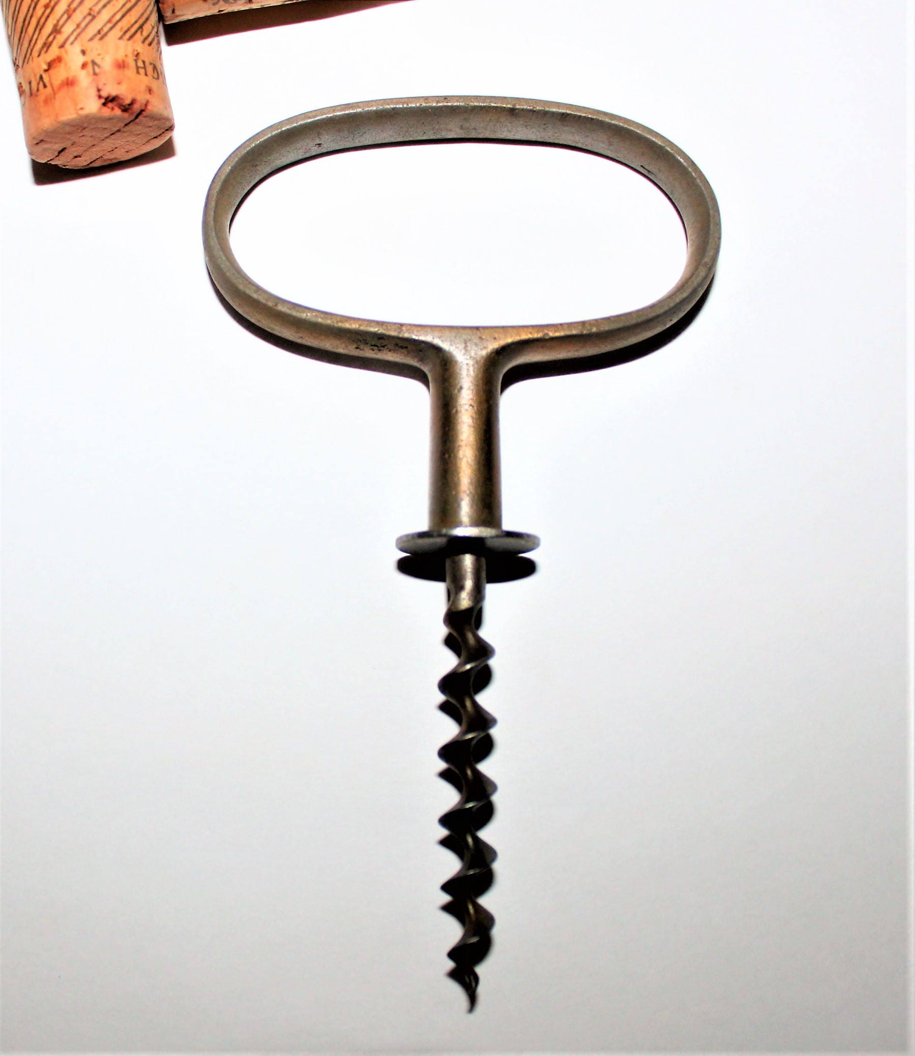 Antique 1880s English Cellerman’s Four Finger Pull with Button Corkscrew