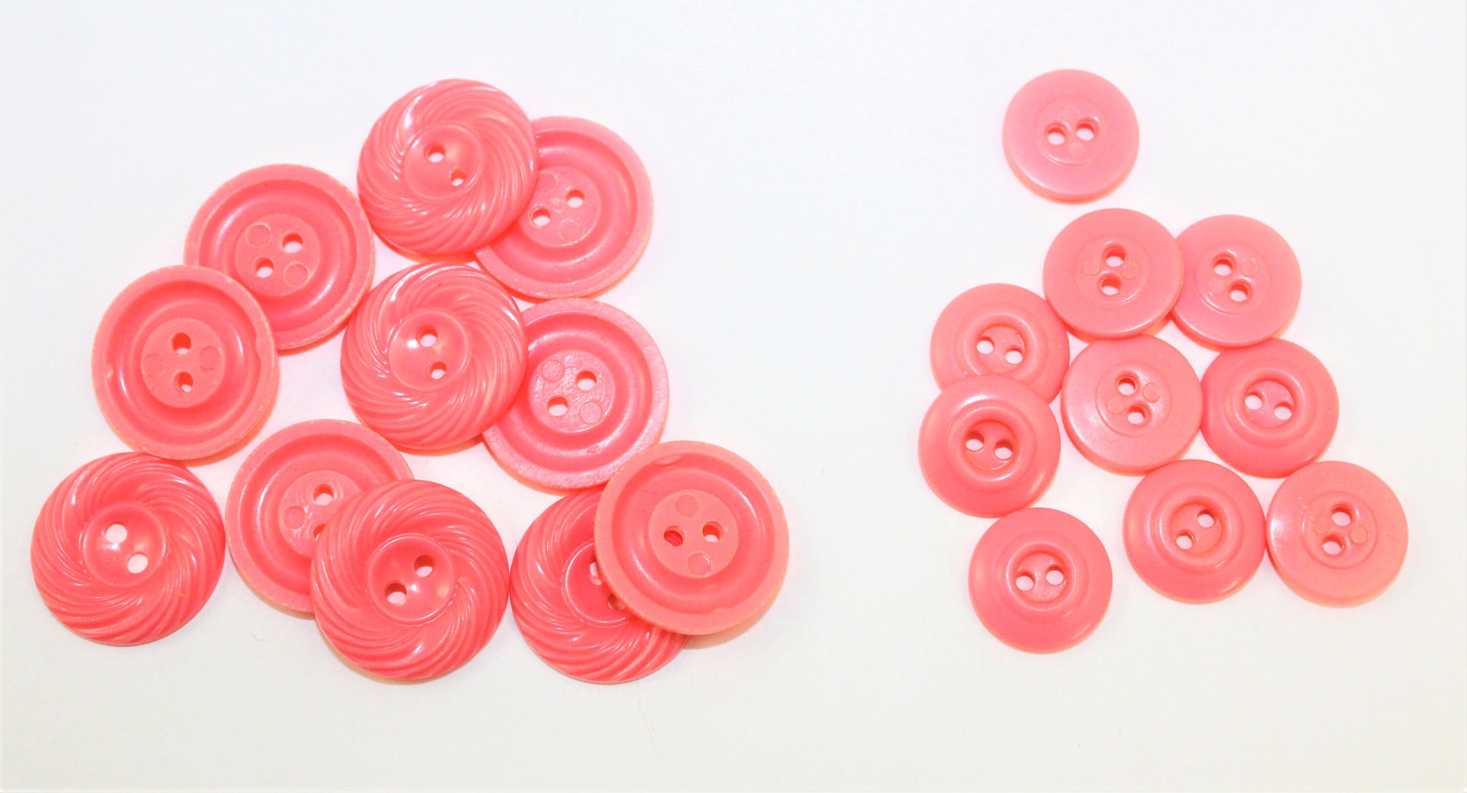 Vintage 3/4” and 1/2 Pink Buttons, David Friedman, New York, NY
