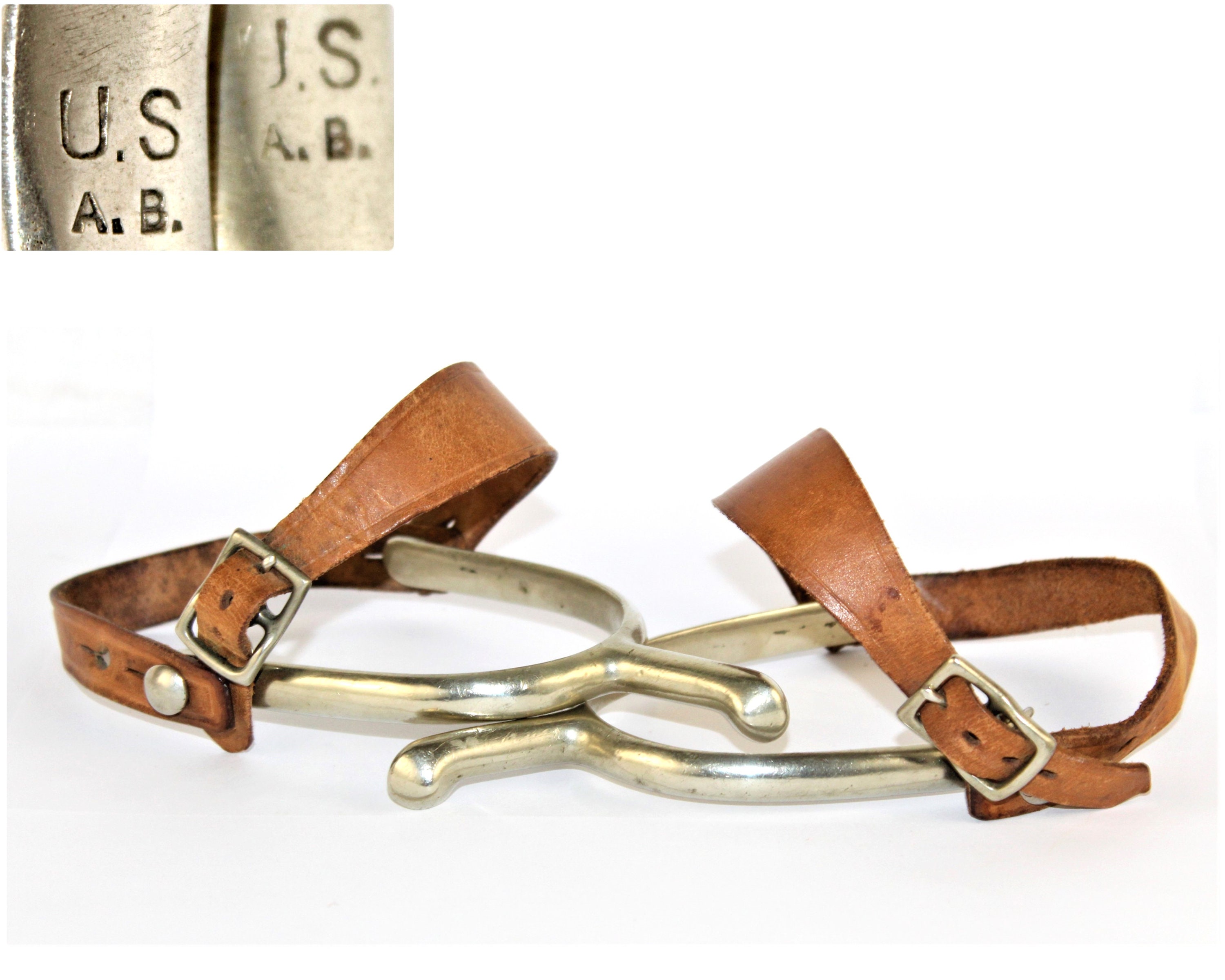 Antique August Buermann Cavalry Spurs, WWI U.S. Cavalry Spurs