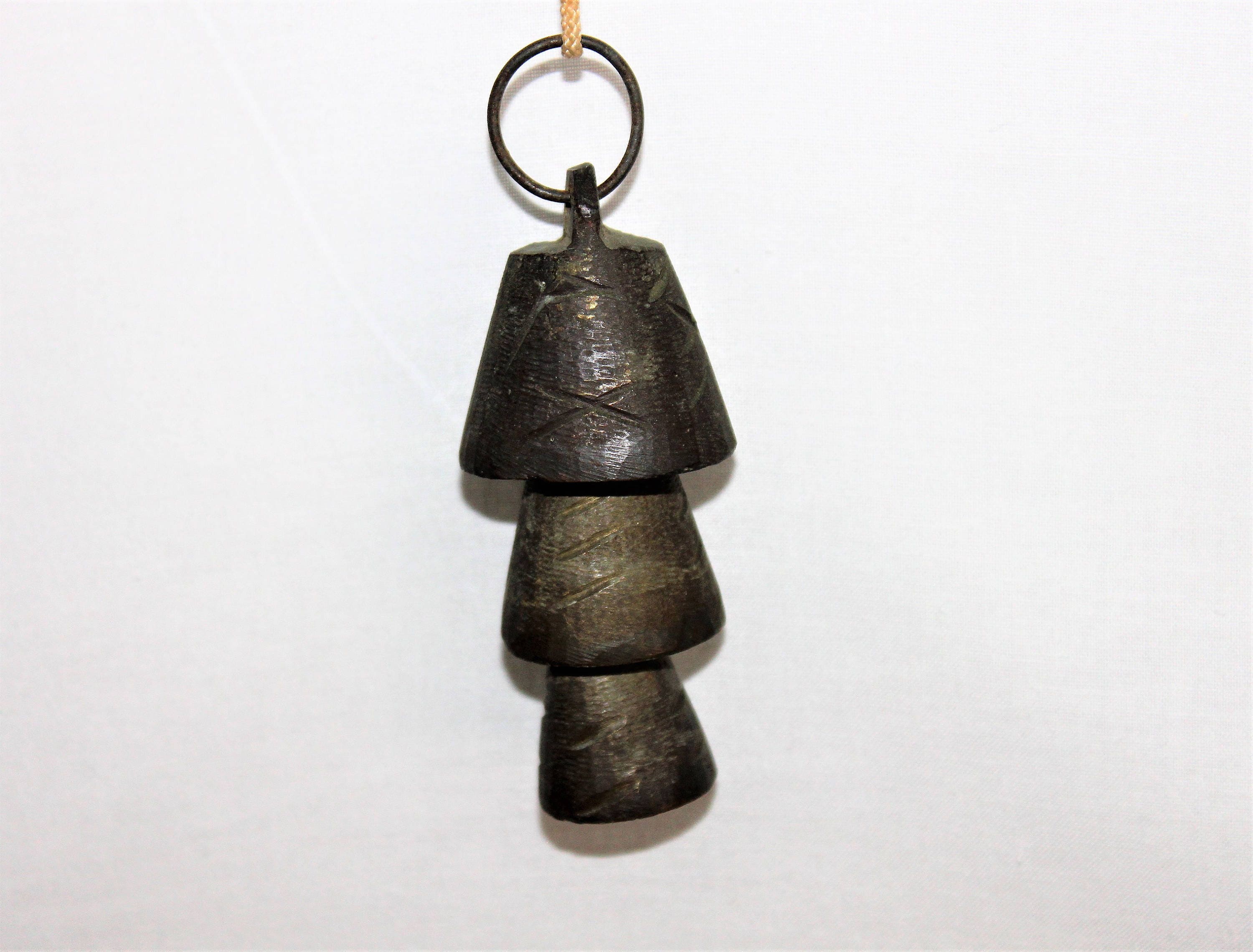 Charming set of 3 Vintage Bronze Nested Bells, Asian Temple Bells