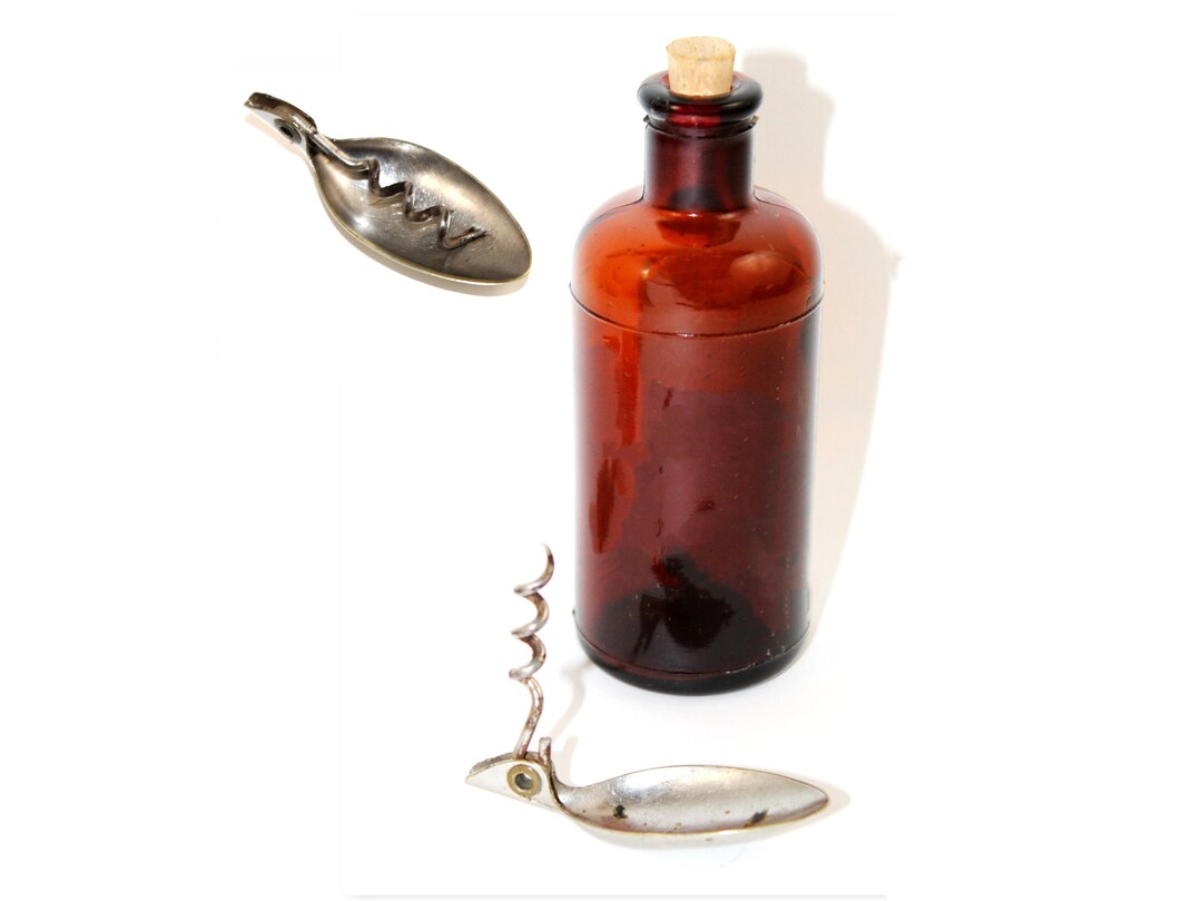 Antique 1880s Apothecary Medicine Spoon With Built in Folding Corkscrew ...