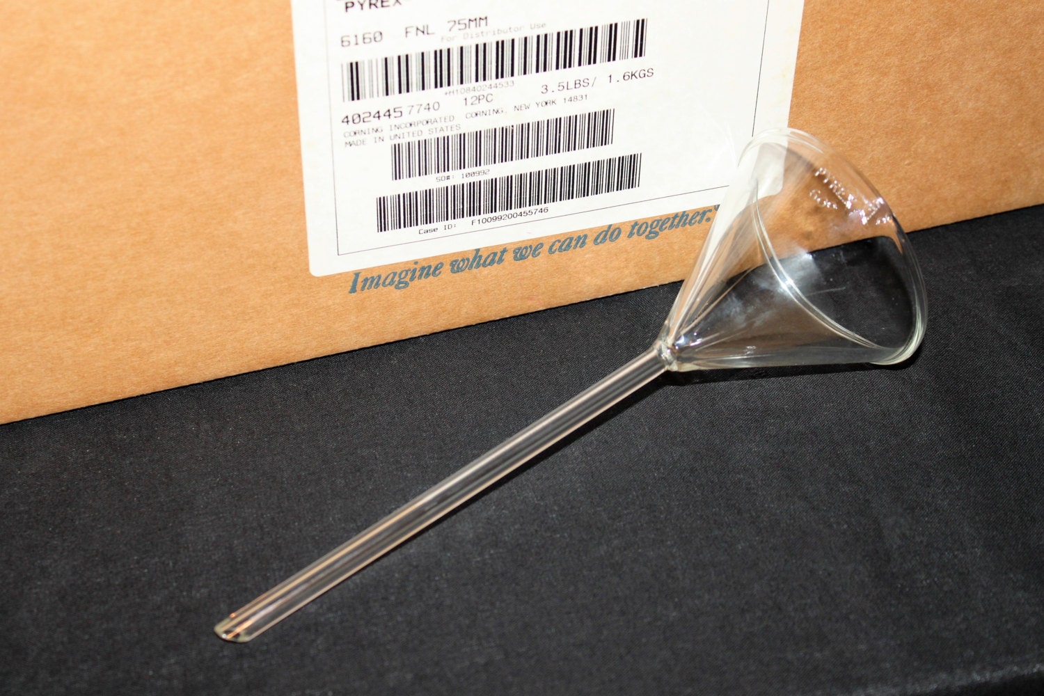 Case of Twelve, Laboratory Glassware,Pyrex Glass Fluted Funnels, PN ...