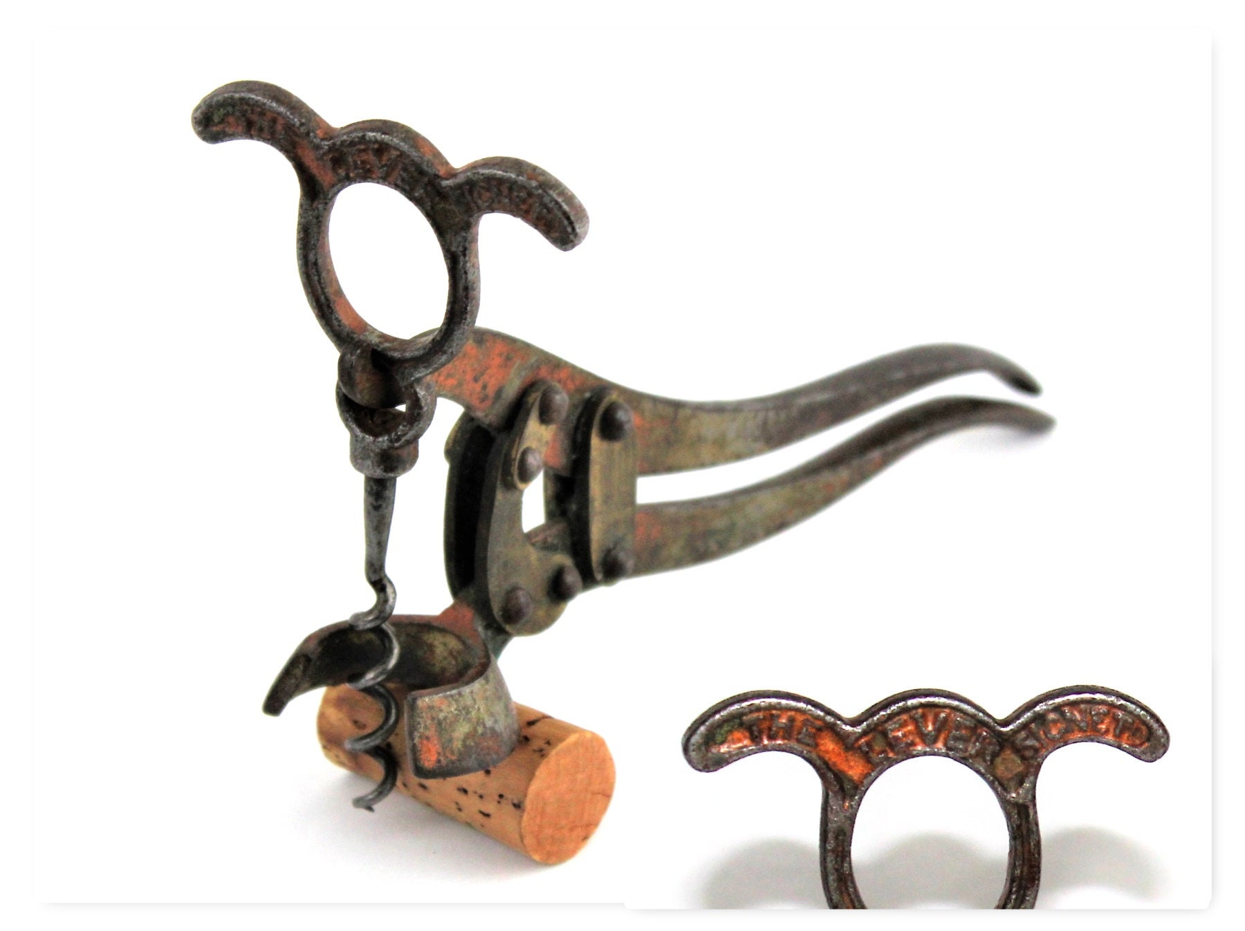 Antique Corkscrew, English 1873 Edwin Wolverson Single Lever Corkscrew ...