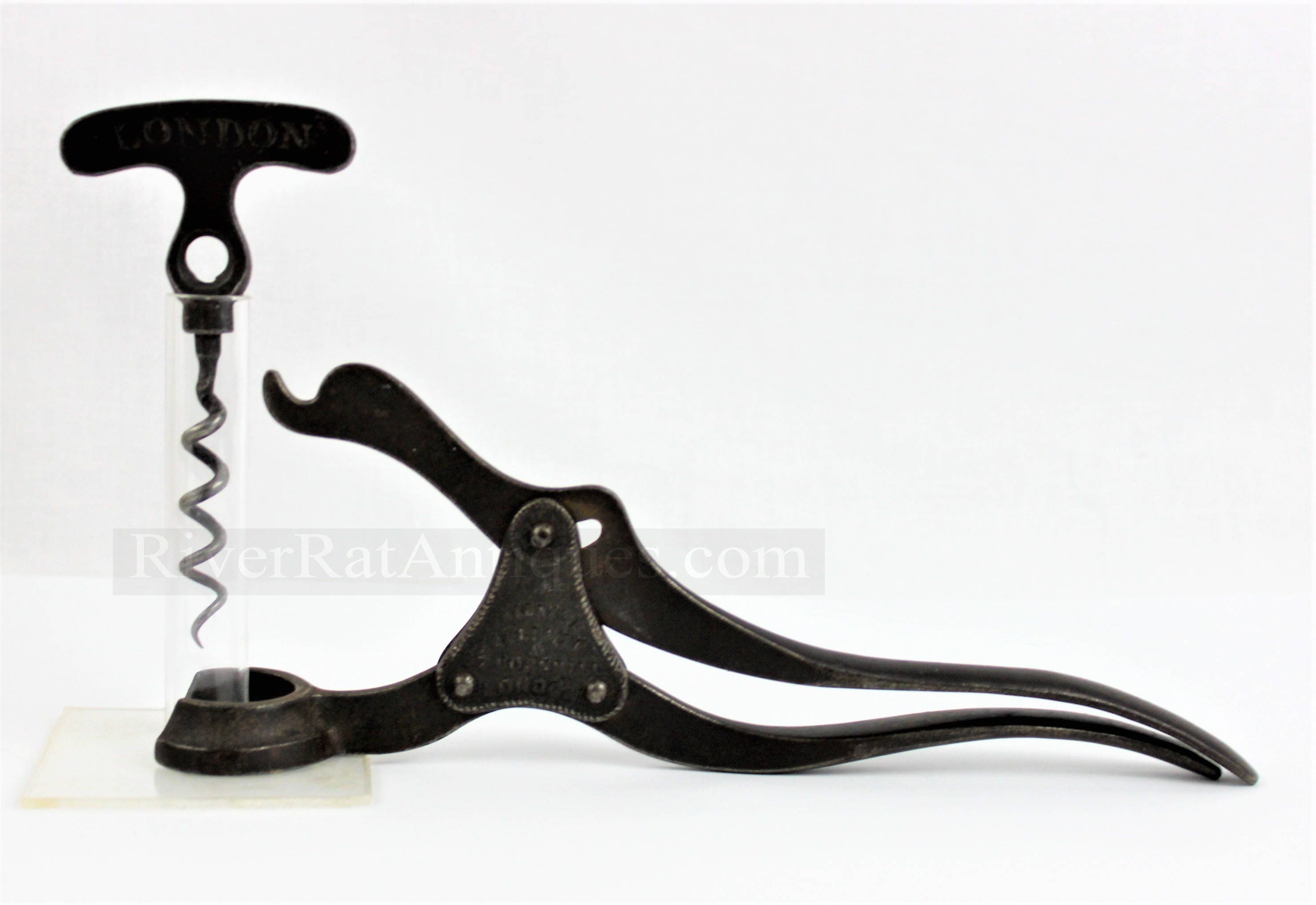 Antique Corkscrew / 1855 English LUND Single Lever Corkscrew / The ...