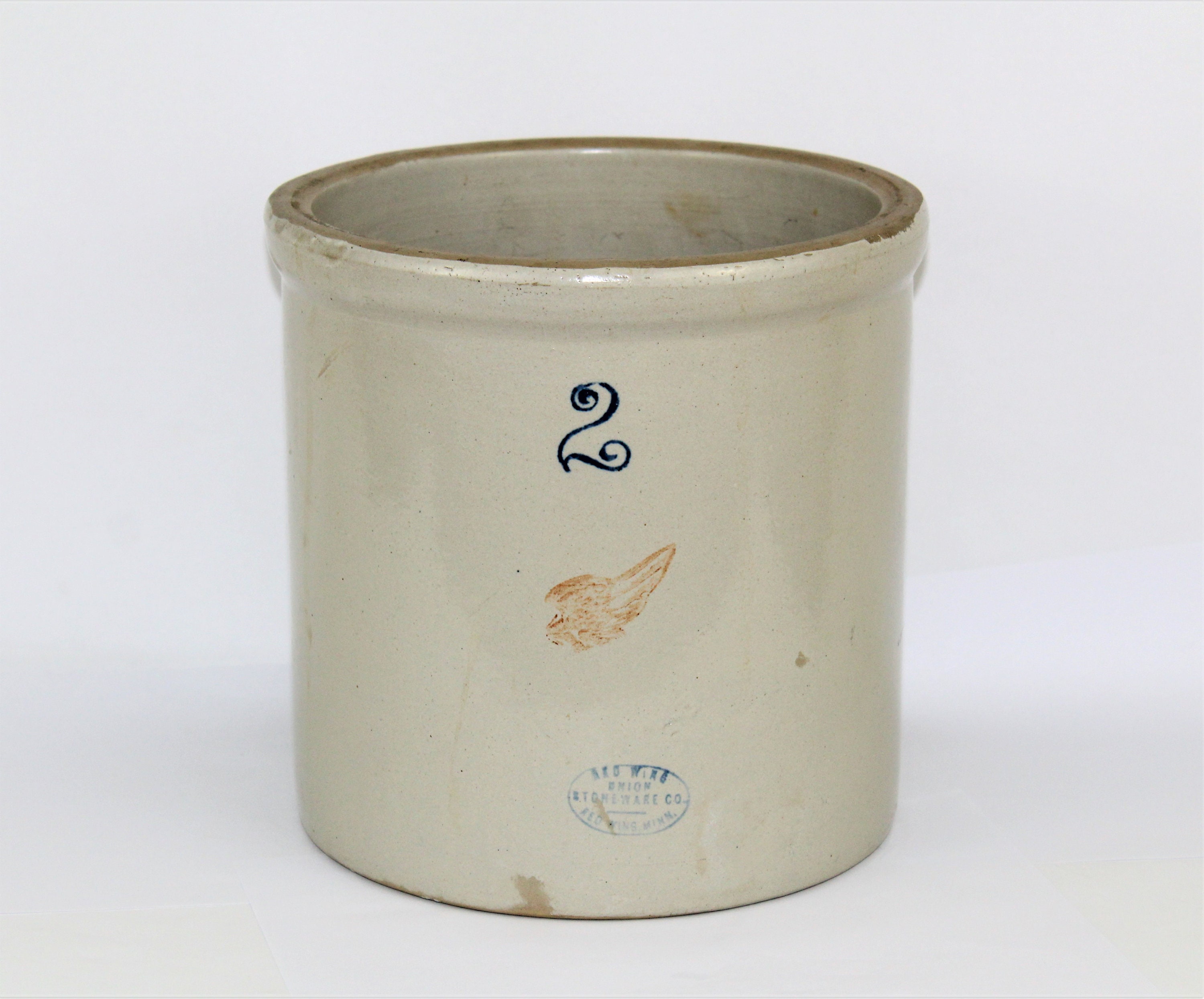 Antique Crock / Red Wing Pottery / Two Gallon Crock / Stoneware Crock ...