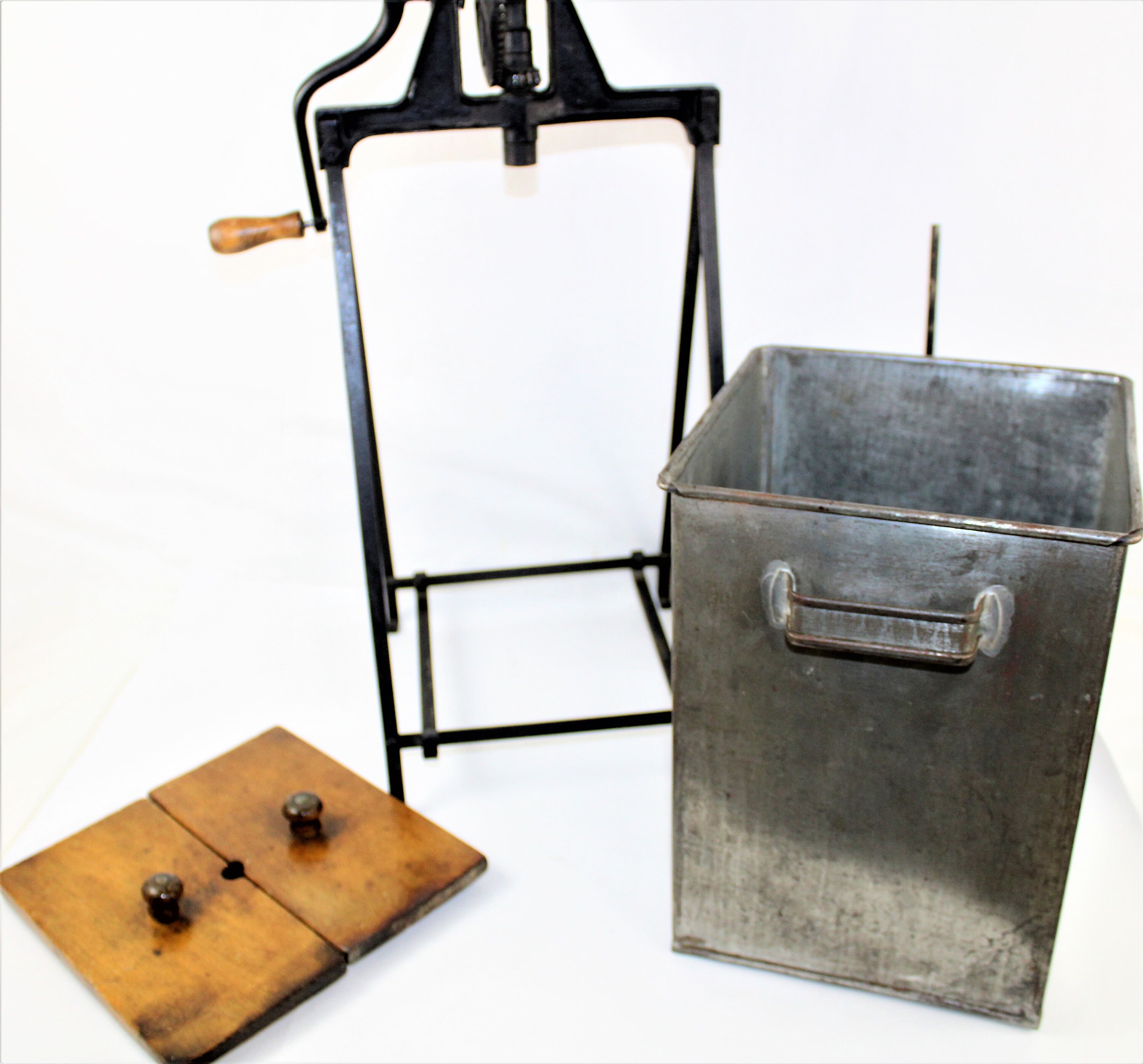 Antique Metal Butter Churn, Farmhouse Decor