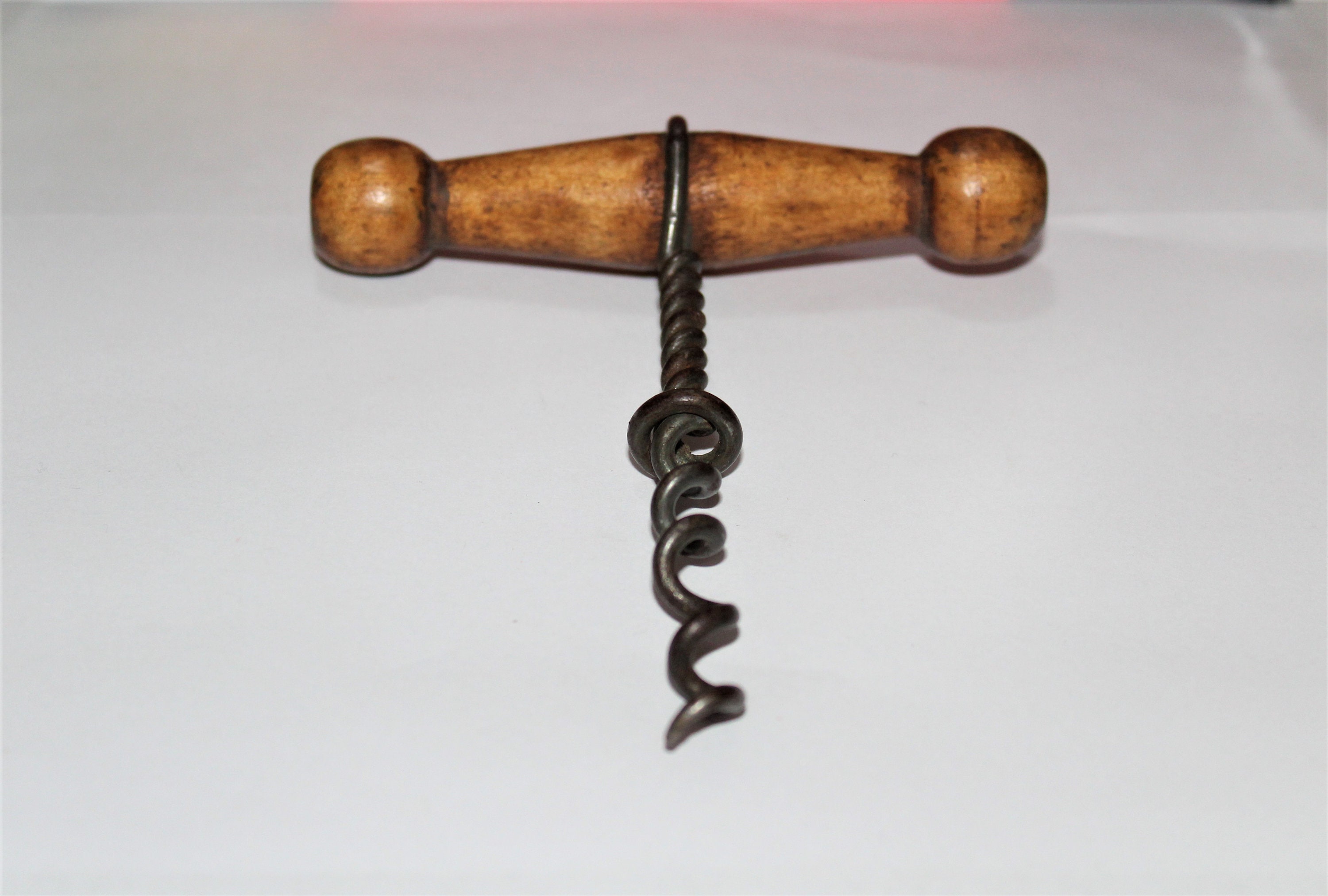 Antique 1890s William Rockwell Clough Wood T-Style Corkscrew