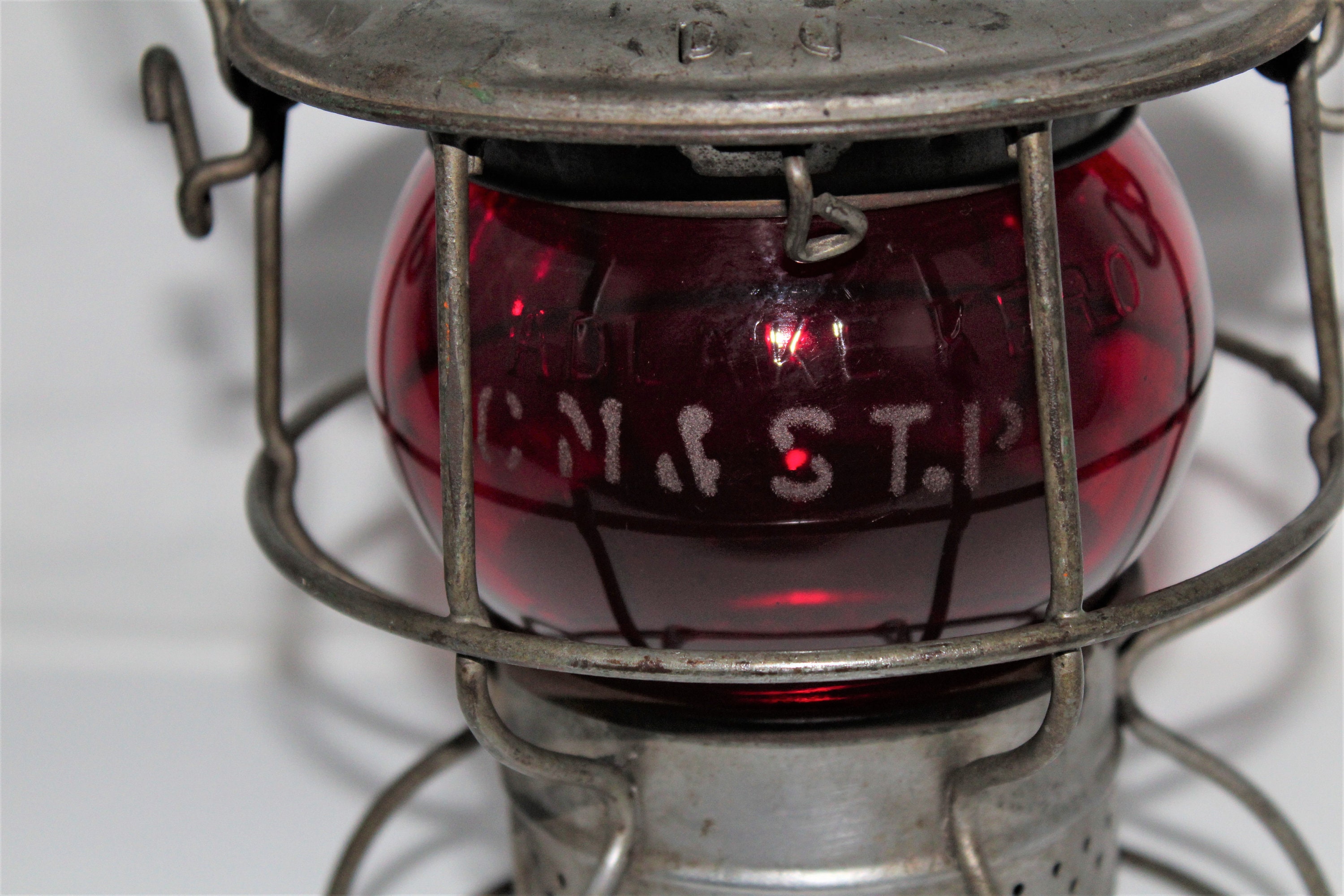 1920s Adams Westlake Red Globe Railroad Lantern. Made for C. M. St. P ...