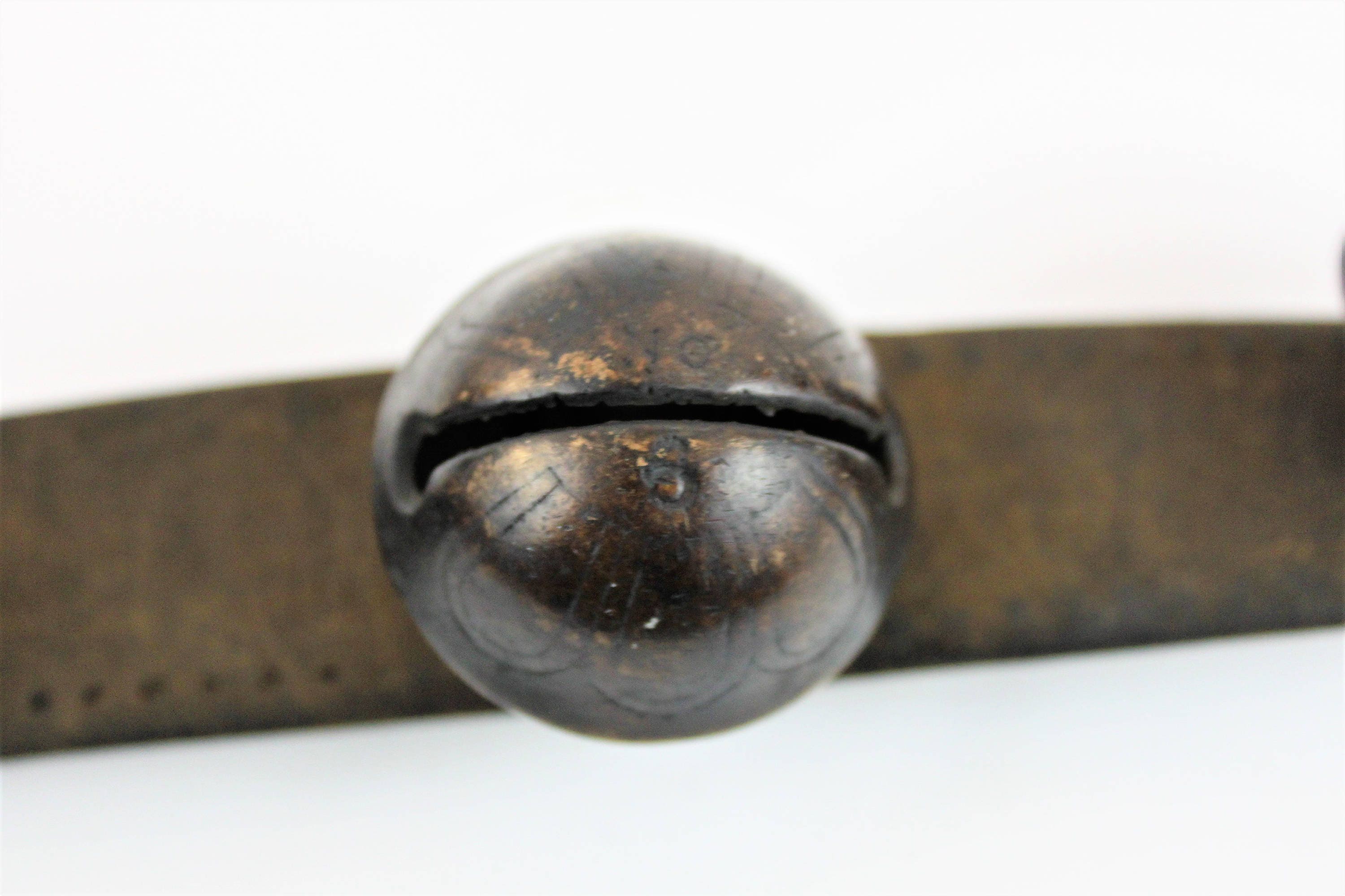 Antique Set of 6 Brass Sleigh Bells, Vintage Solid Brass Sleigh Bells ...