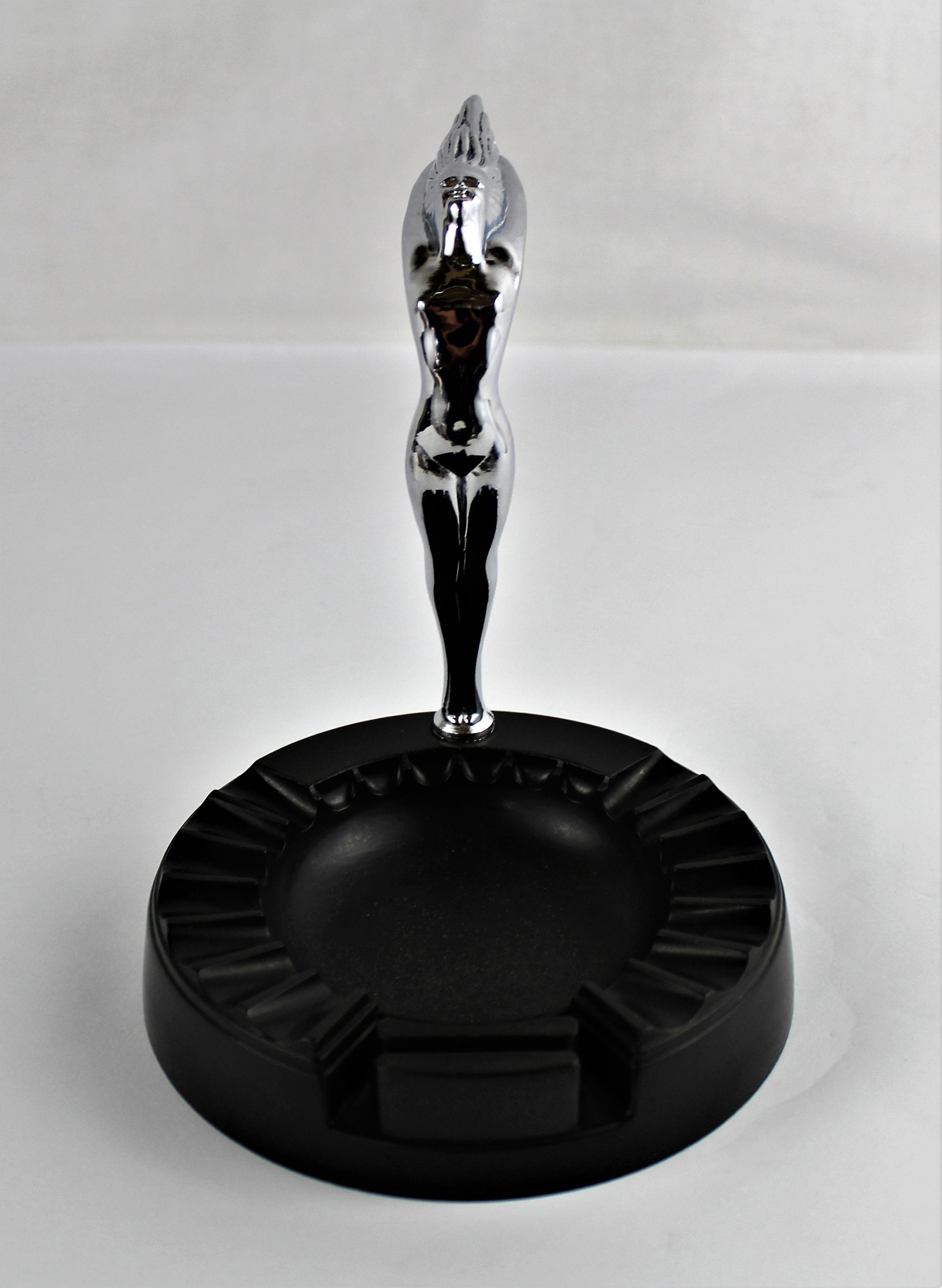 Art Deco Ashtray with Nude Flying Goddess