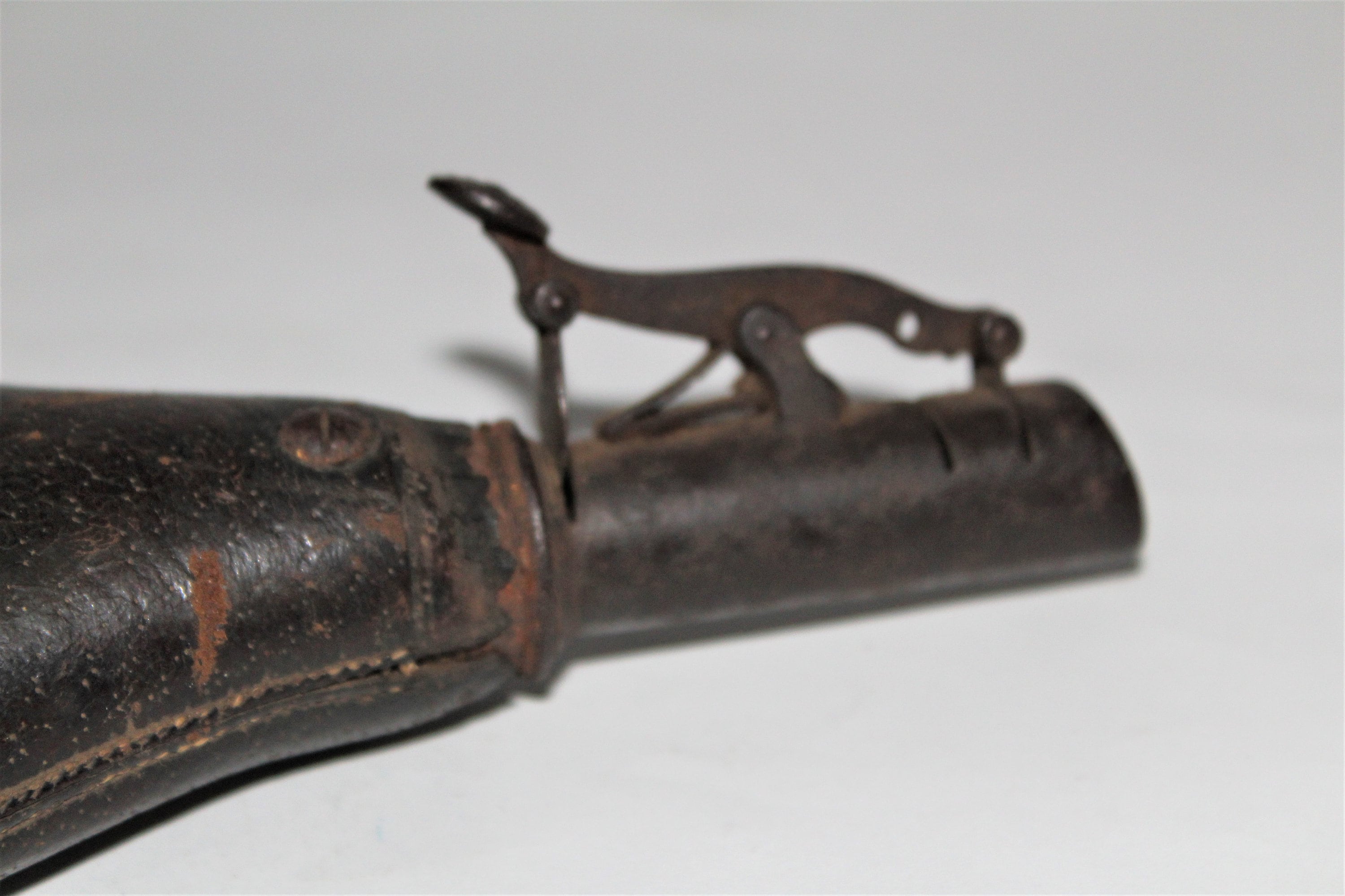 Civil War Era Black Powder Leather Flask