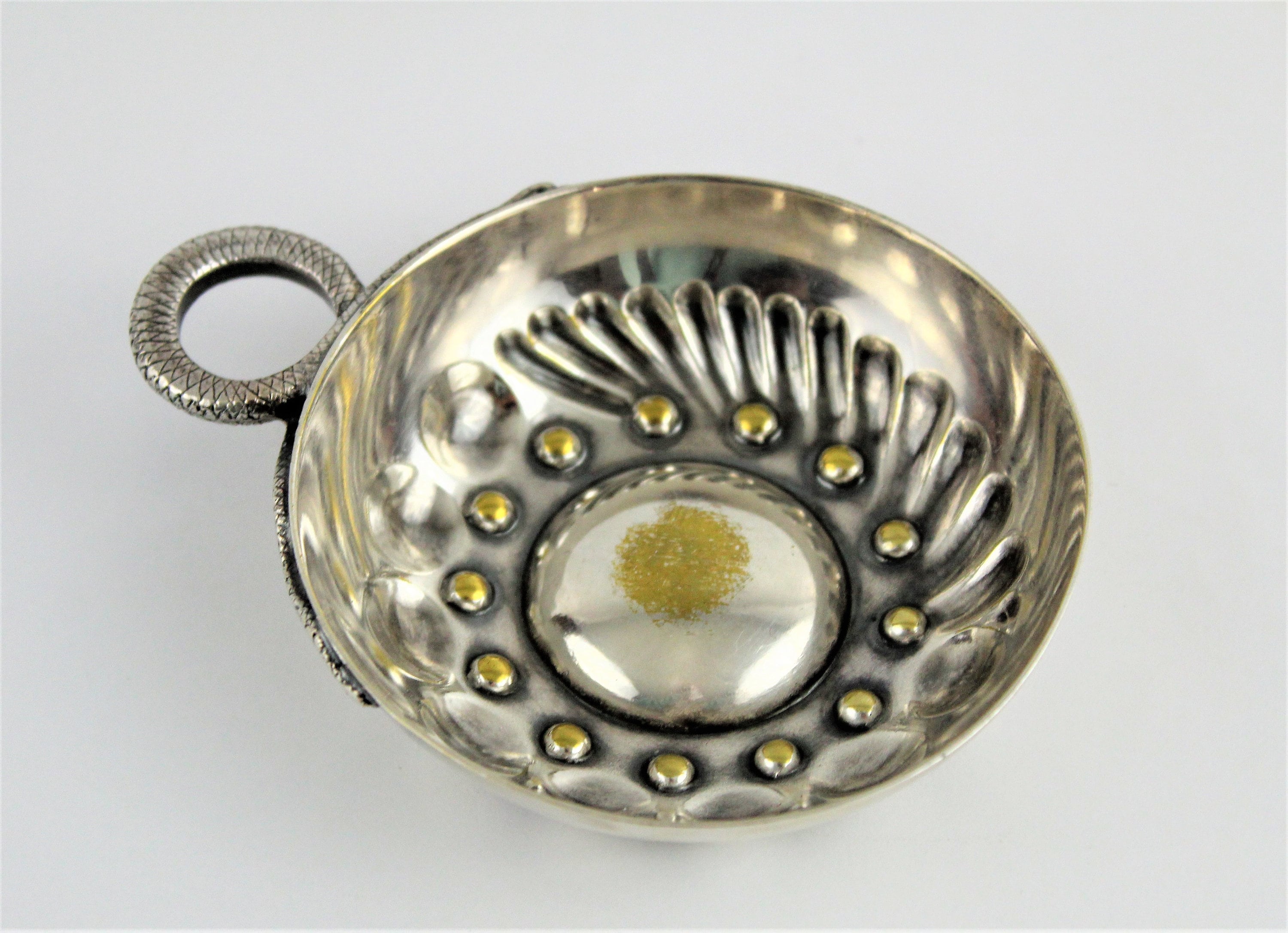 Vintage Barware, Snake Handle, Sommelier Tasting Cup, Tastevin Cup