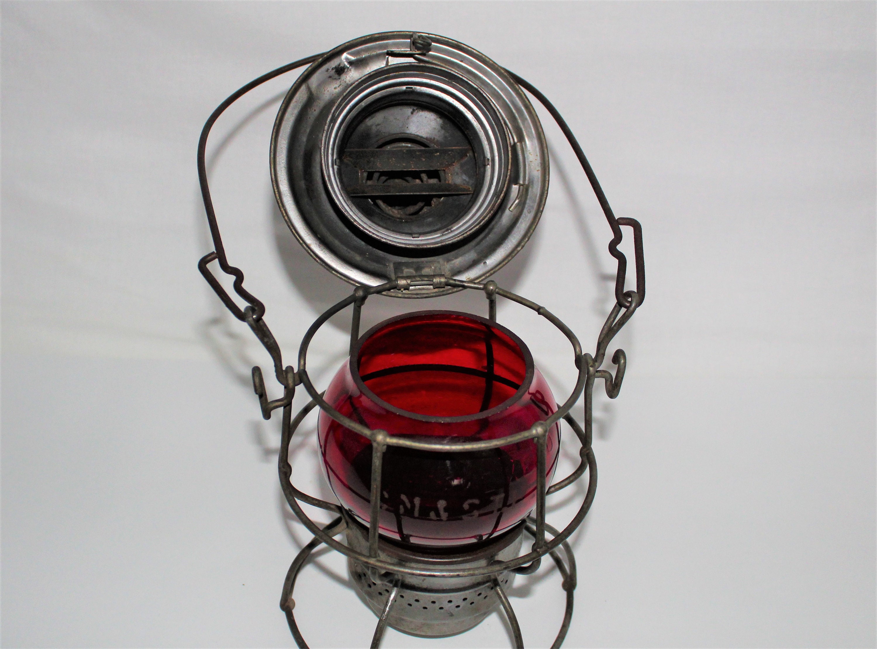 1920s Adams Westlake Red Globe Railroad Lantern. Made for C. M. St. P ...