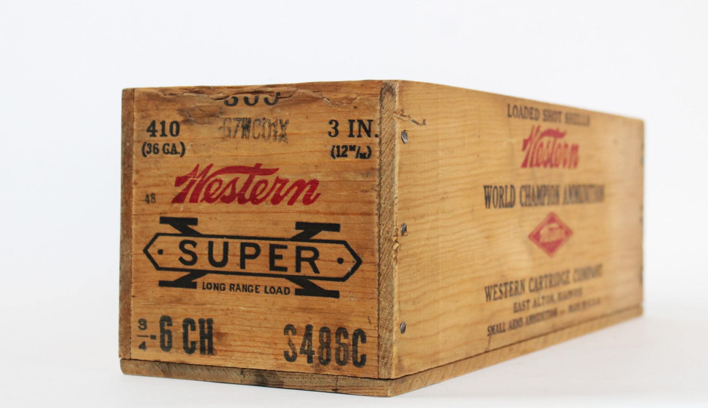 Western Cartridge Wood Crate, Antique Wood Crate