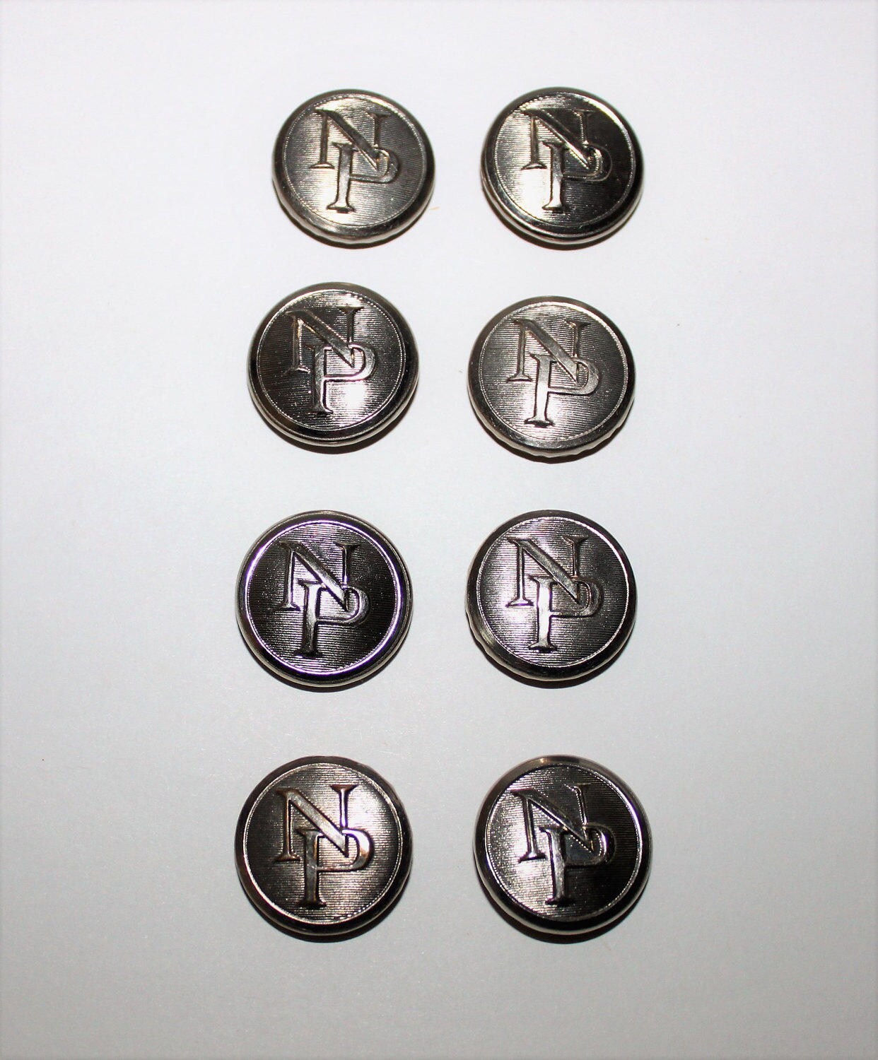 Vintage Mid-Century set of 8 Northern Pacific Railroad Conductor Button ...