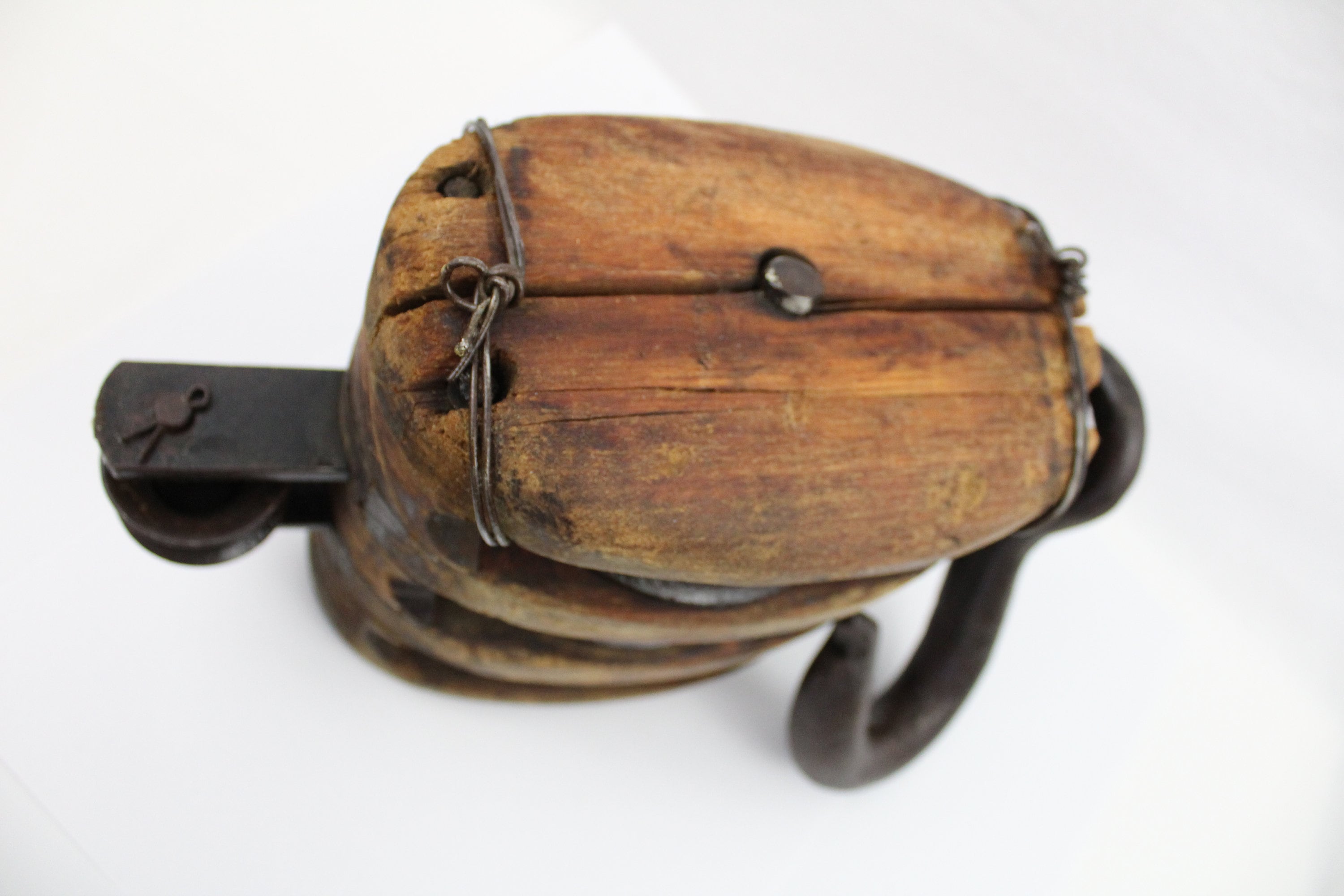 Antique Barn Pulley / Large Triple Rope Wood Pulley / Farm Ware ...