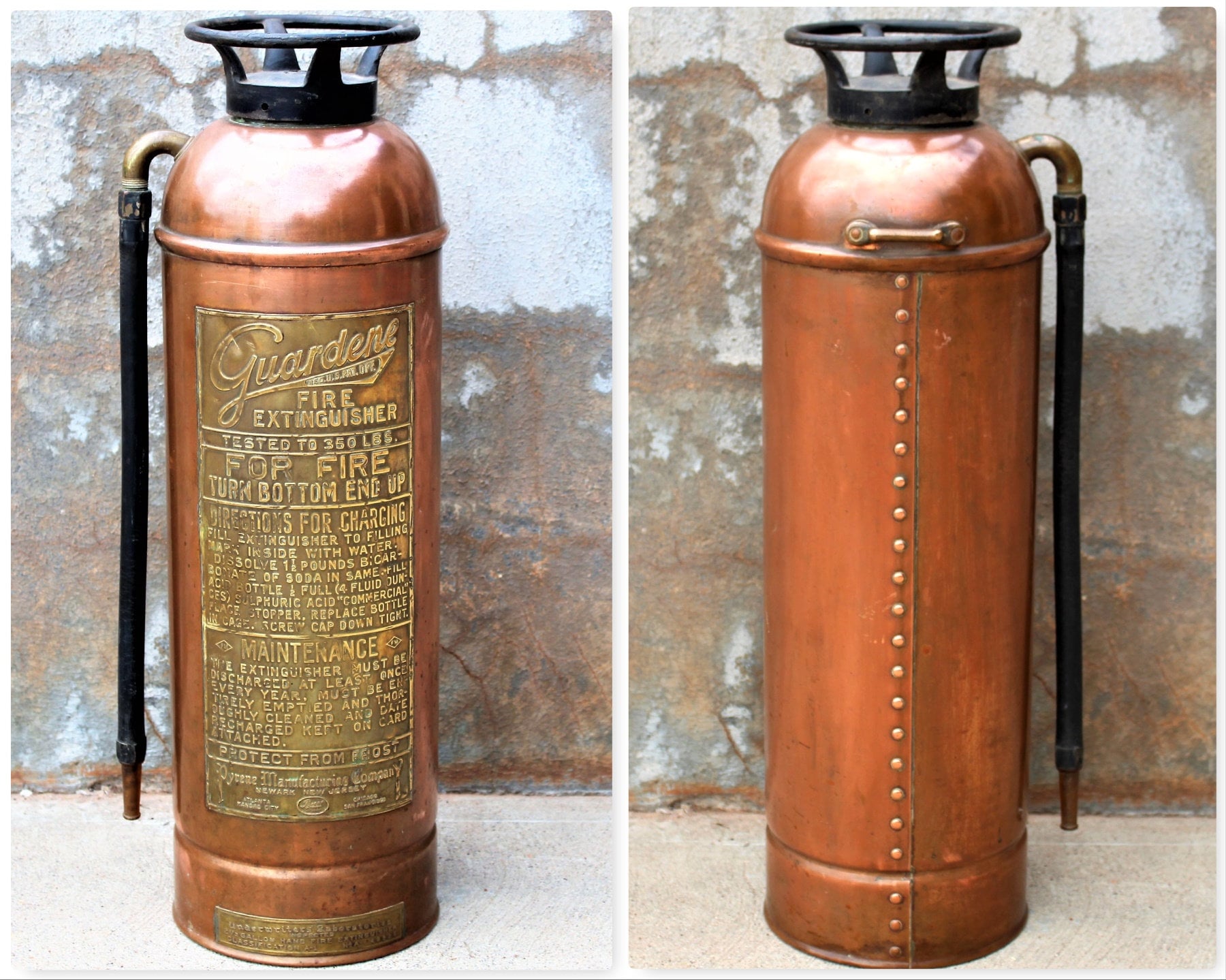 Fire Memorabilia / Guargene Fire Extinguisher / Fire Fighter / Antique ...