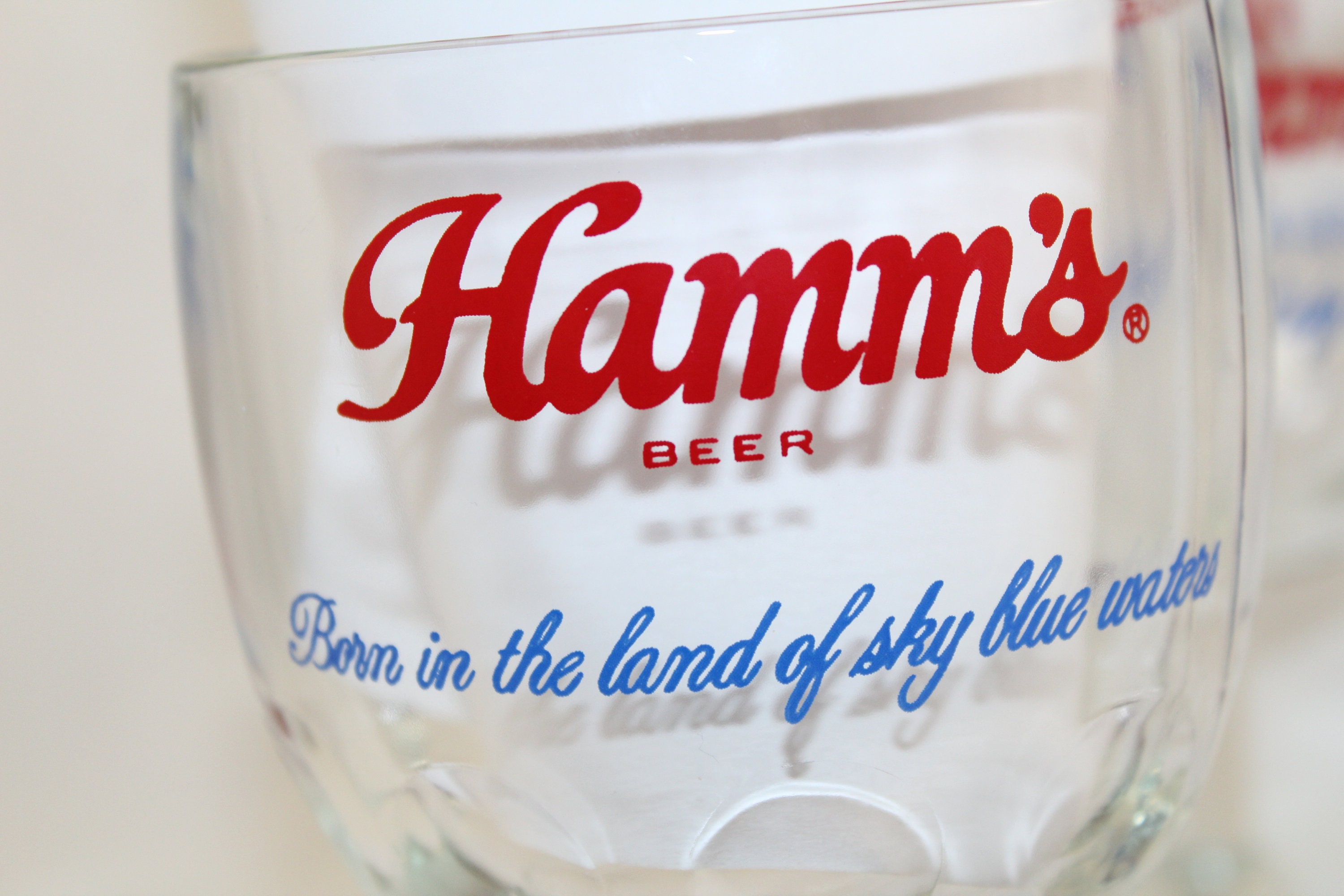 Vintage 1970s Hamms Beer Glasses Thumbprint Beer Goblets Breweriana