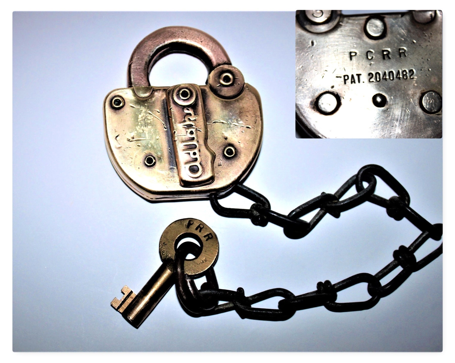 Vintage Padlock, Railroad Switch Lock, Penn Railroad, Railroad Memorabilia