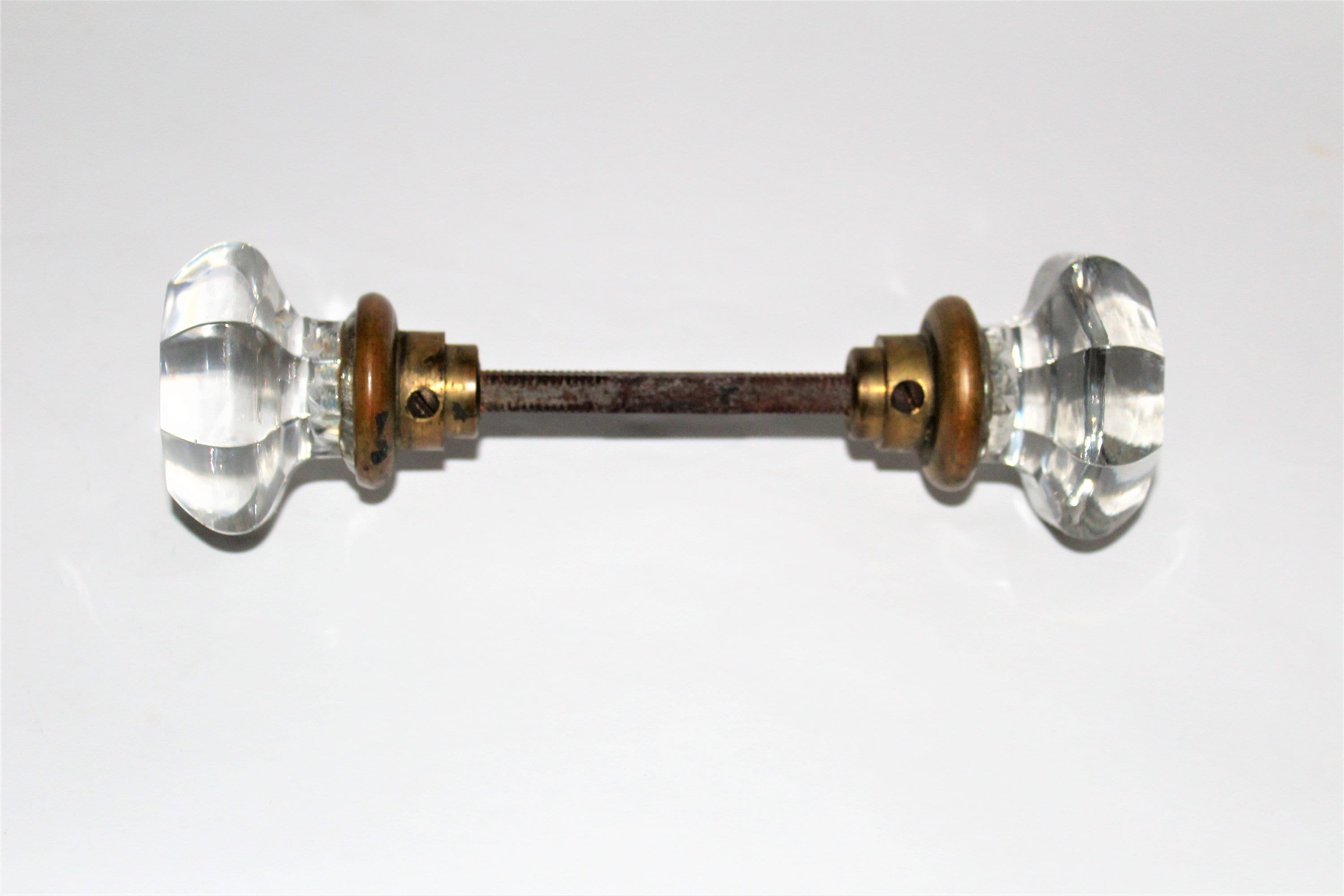 Antique Octagon Crystal Glass Door Knobs with Star Bullet Centers