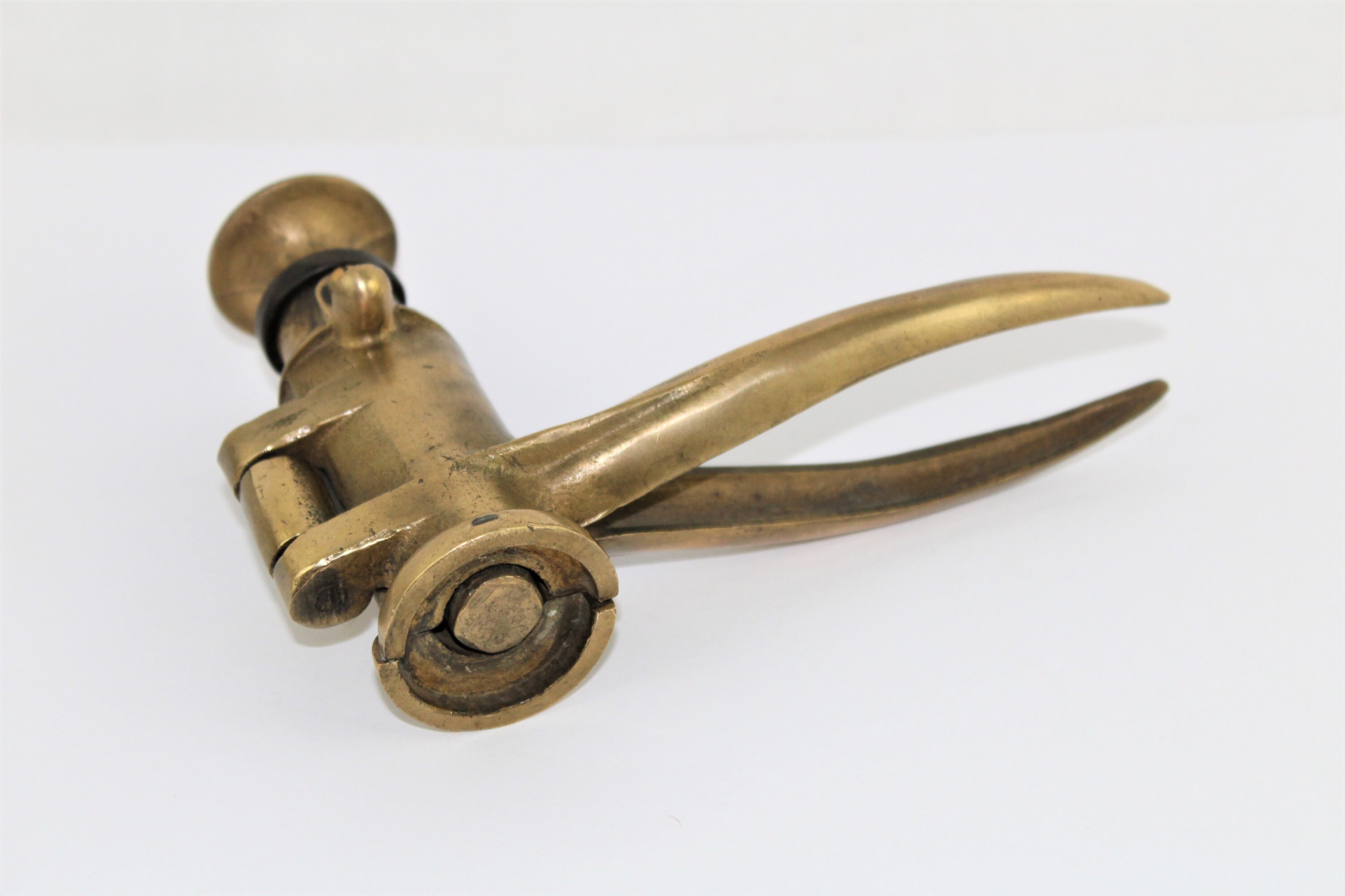 Vintage Solid Brass French Corker / Cork Inserter, Vintage Barware